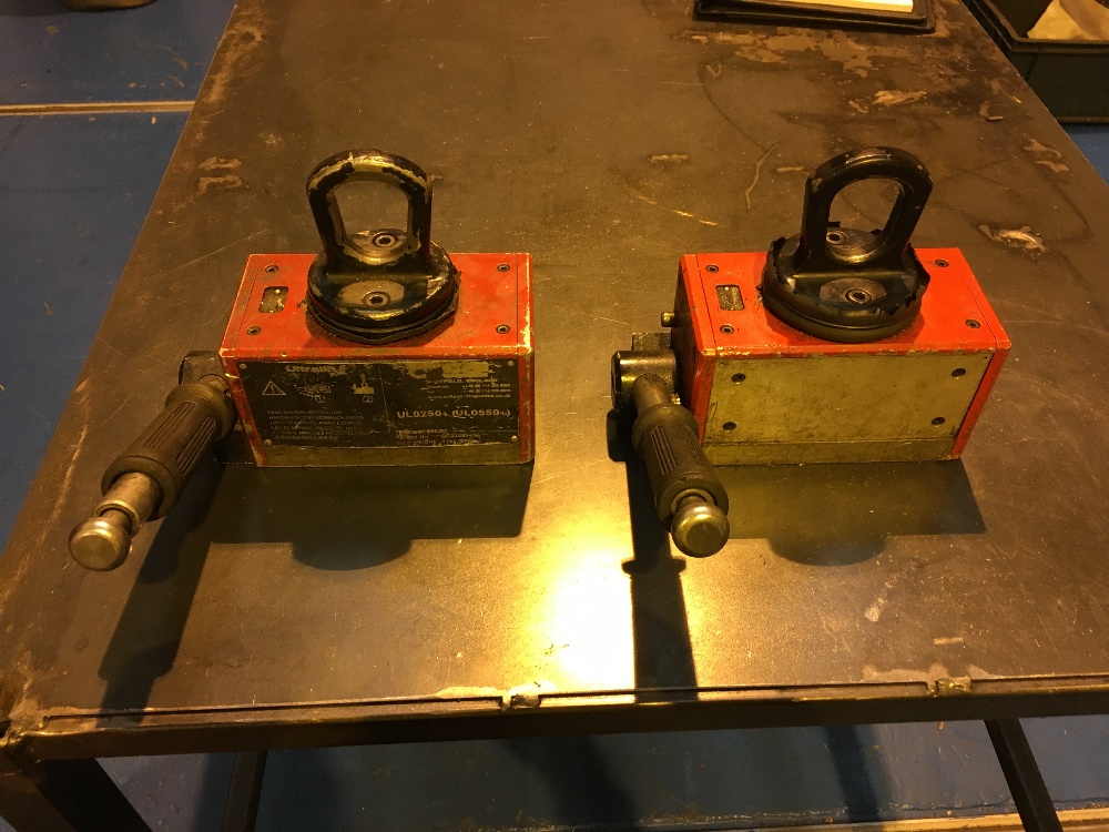 2 - magnetic plate grabs, 550lbs capacity