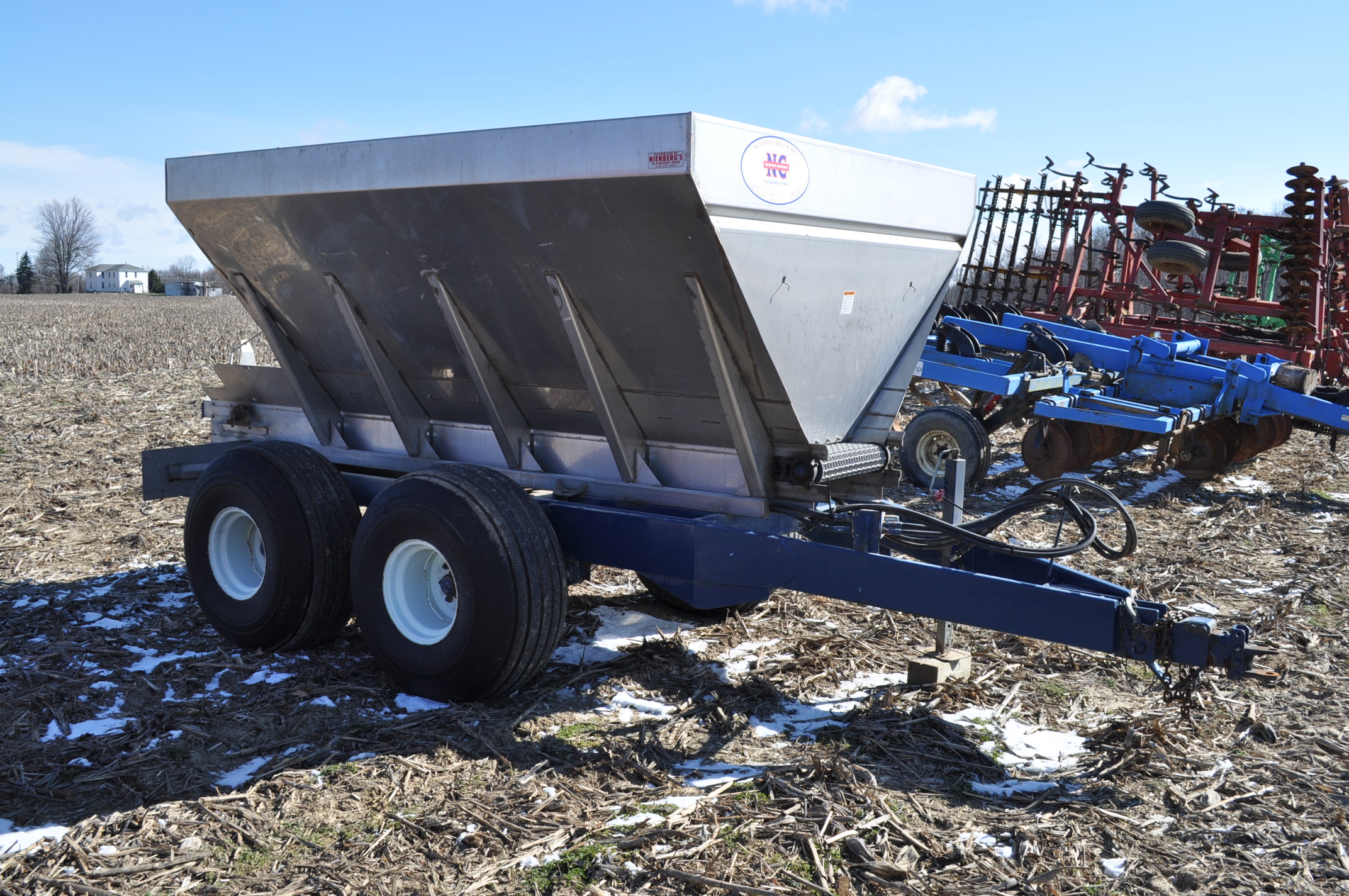 8 ton Newton Crouch pull-type lime and fertilizer spreader, tandem axle ...