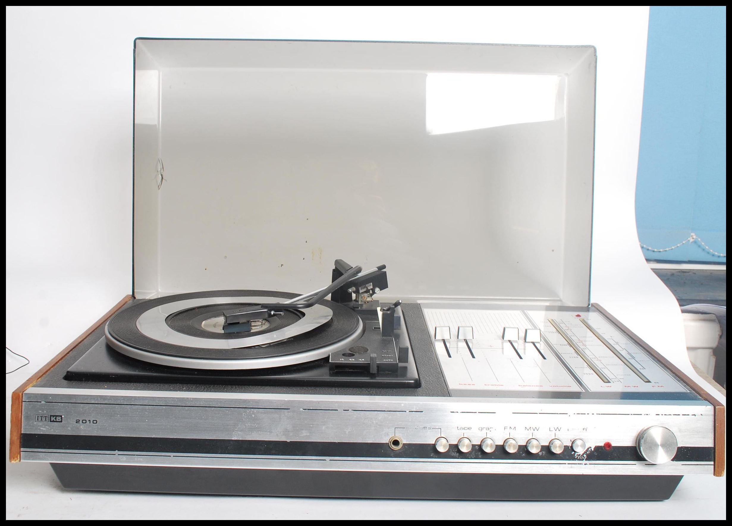 A vintage / retro 20th century stereo record player. ITT KB unit stereo ...