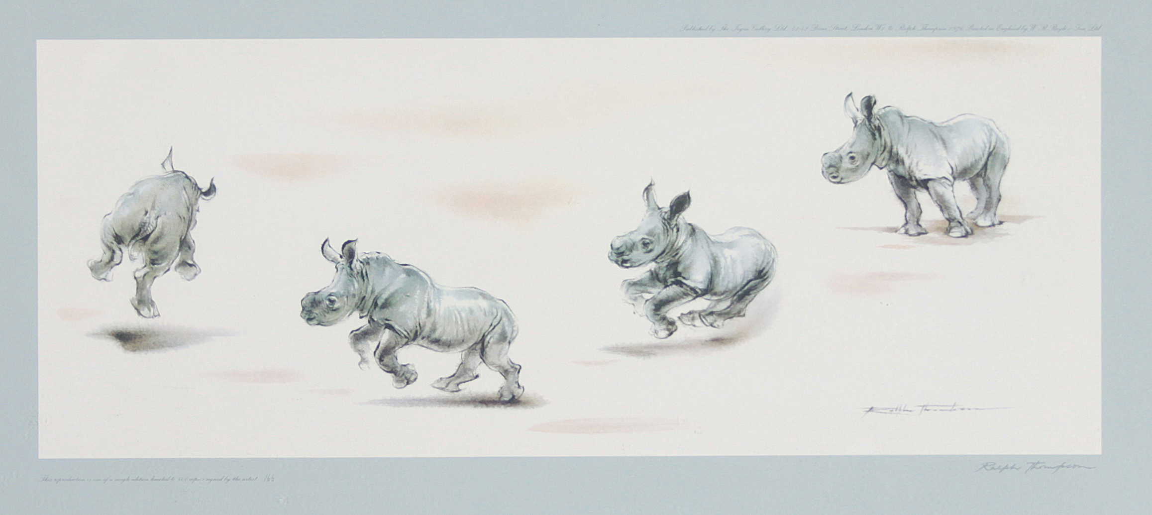 After Ralph Thompson/ Warthog and Rhino/pair of limited edition prints ...