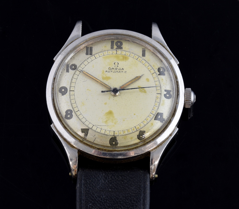 Omega Automatic stainless steel watch, silver dial with Arabic numerals ...