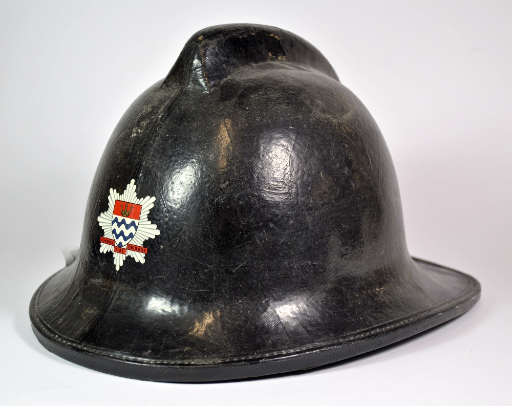 An old London Fire Brigade helmet.