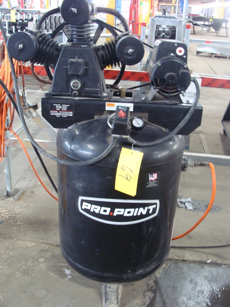 UPRIGHT PRO-POINT 60 GAL. 1HP AIR COMPRESSOR (RIGGING FEE $150)
