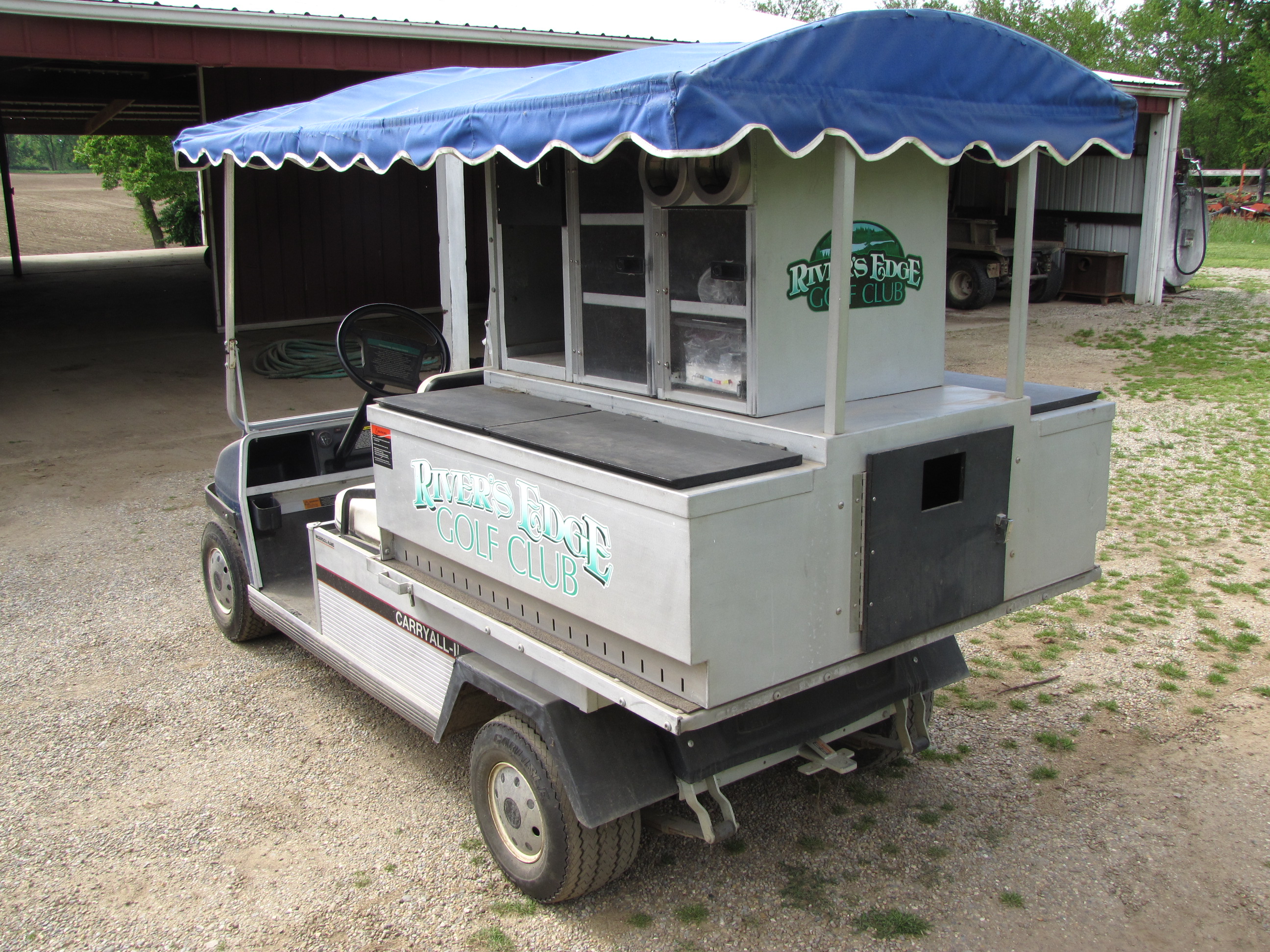 1997 Club Car Carry All II Beverage Cart, blue, gas engine, full length ...