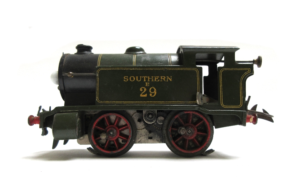 A Hornby O gauge electric tank locomotive, 0-4-0 Southern 29, green ...