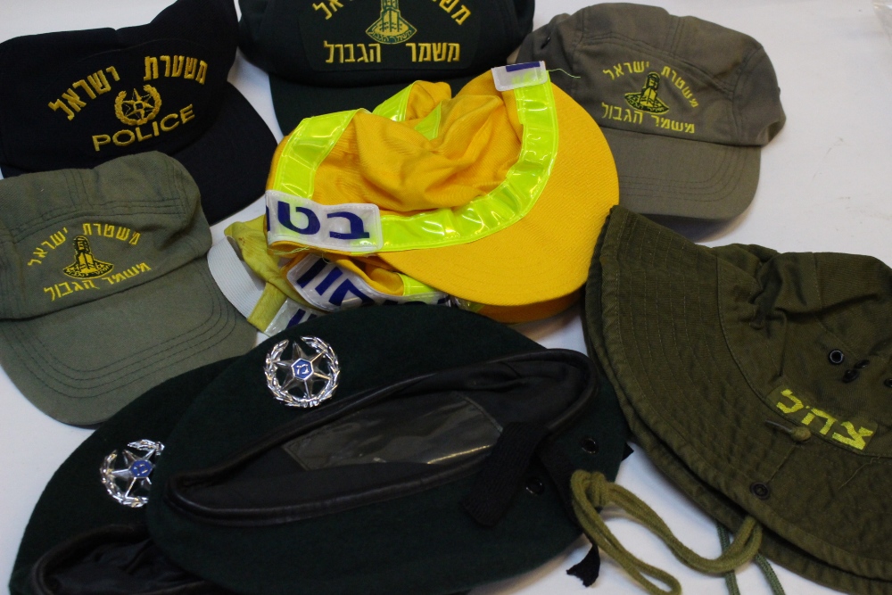 Israeli IDF and Israeli Police and Border guard caps lot: Three Border ...