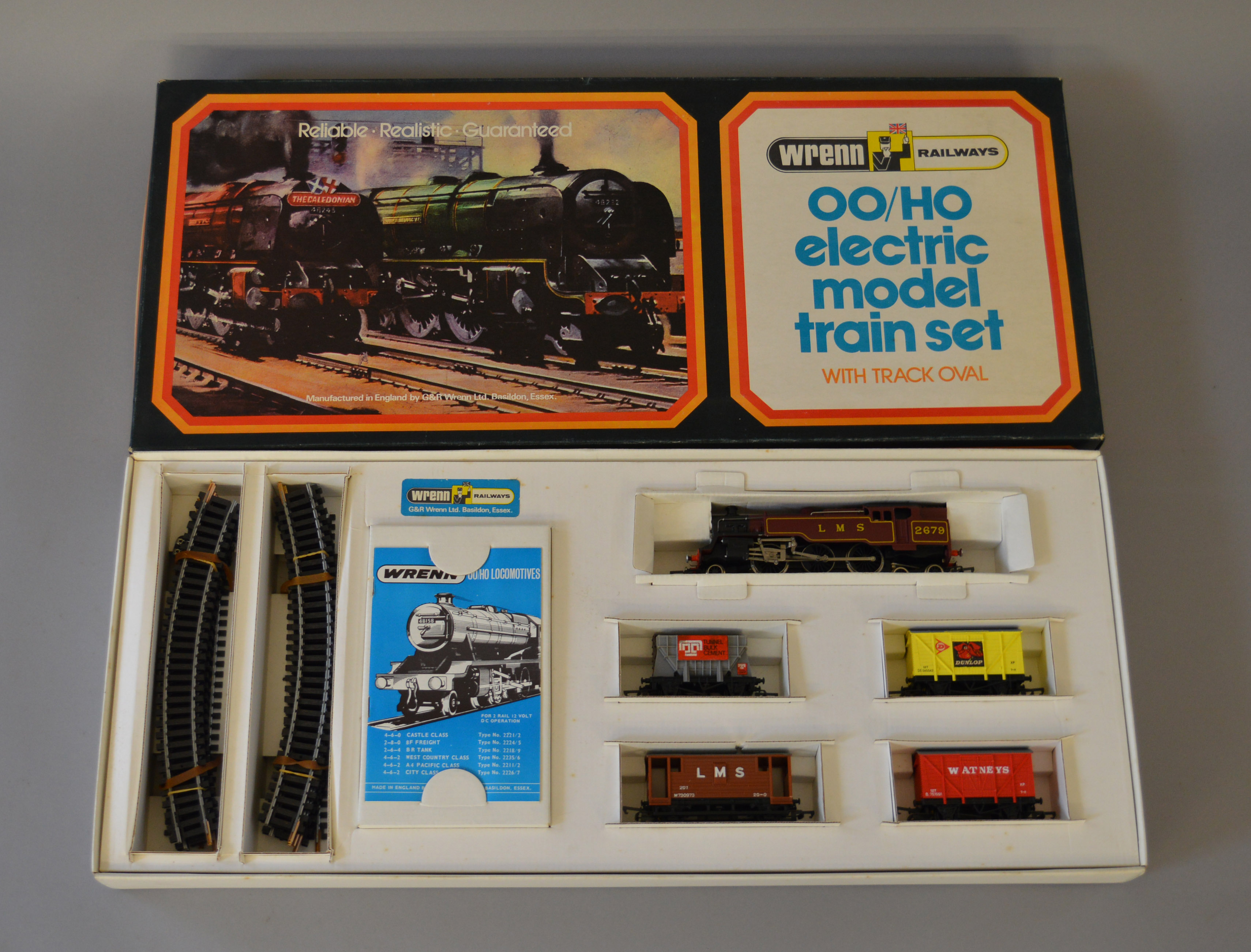 OO Gauge. Wrenn. Freight train set No.2. LMS 2-6-4 locomotive 2679, 4 ...