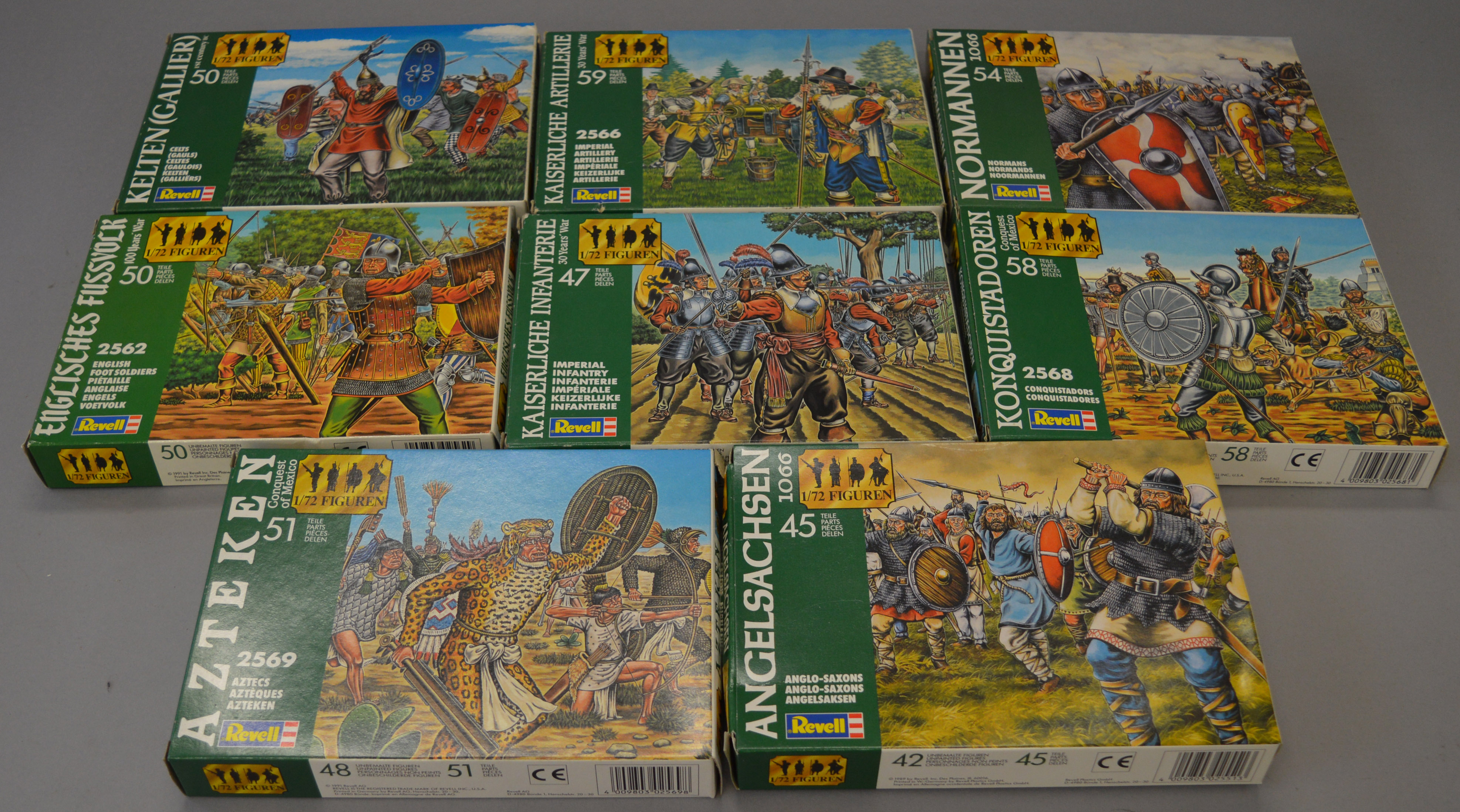8 Revell 1:72 figure sets, boxed: 2553;l 2562; 2566; 2550; 2556; 2568 ...