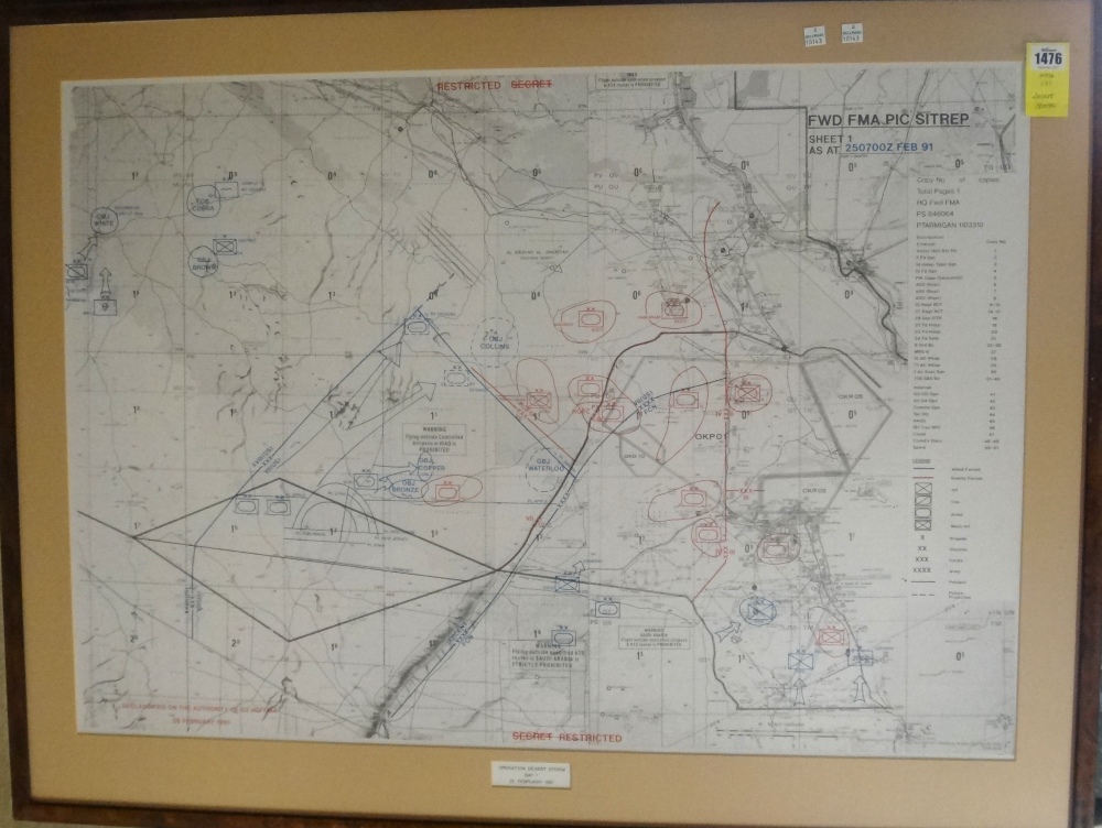 DESERT STORM - 3 Printed & Declassified Operational Maps for the ...