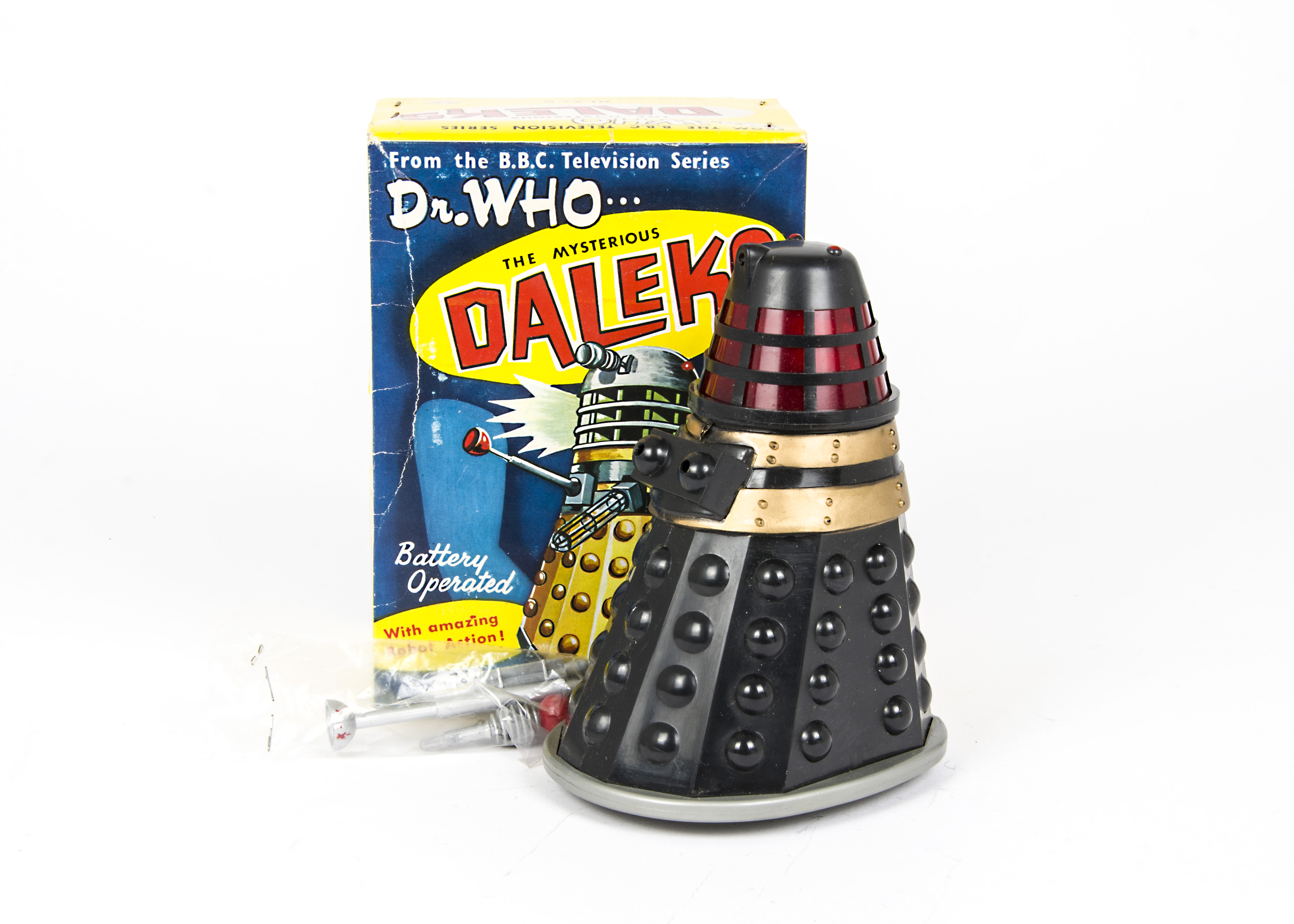 Marx Dr Who BBC 1964 Dalek, in silver, with eye, gun and sucker ...