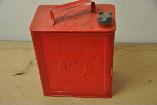 Vintage Shell Petrol Can With Cap In Good Condition