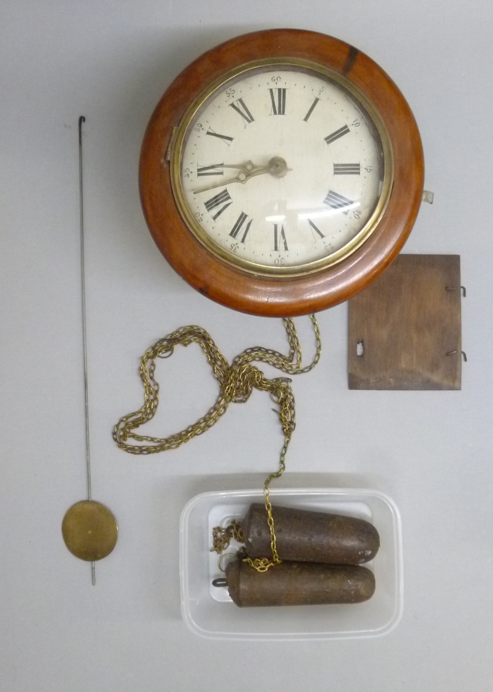 VICTORIAN POSTMAN'S ALARM CLOCK WITH A WHITE PAINTED CIRCULAR DIAL ...