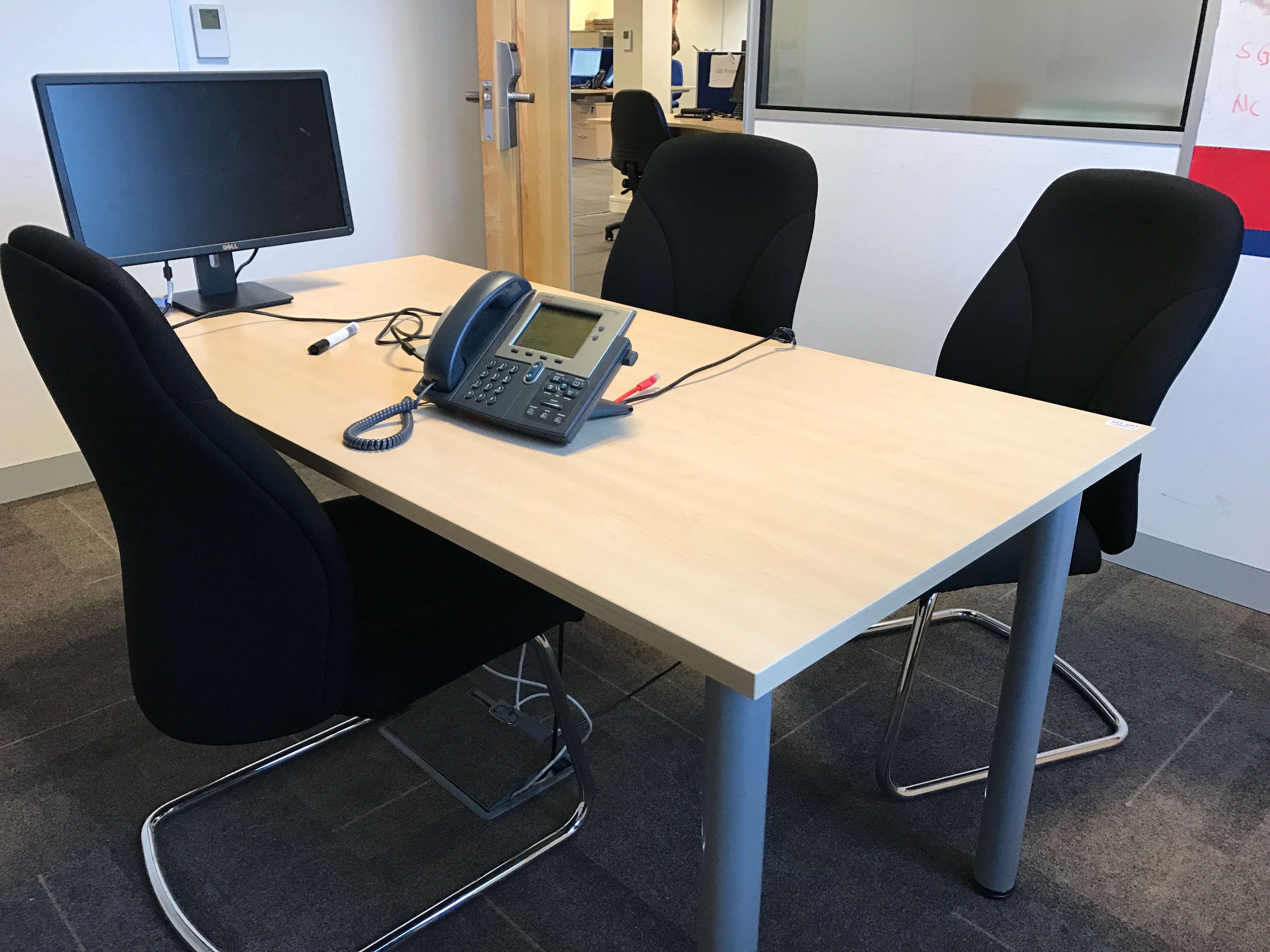 1 x Small Modern Interview Table with cable management