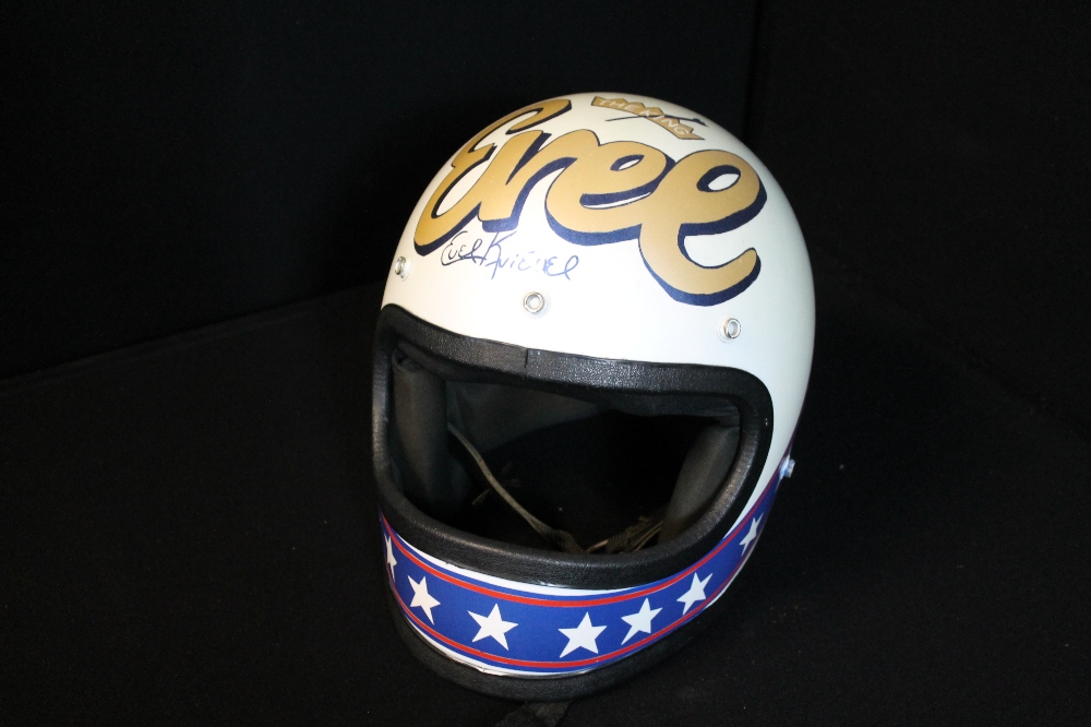 EVEL KNIEVEL REPLICA HELMET SIGNED - an Evel Knievel full sized replica ...