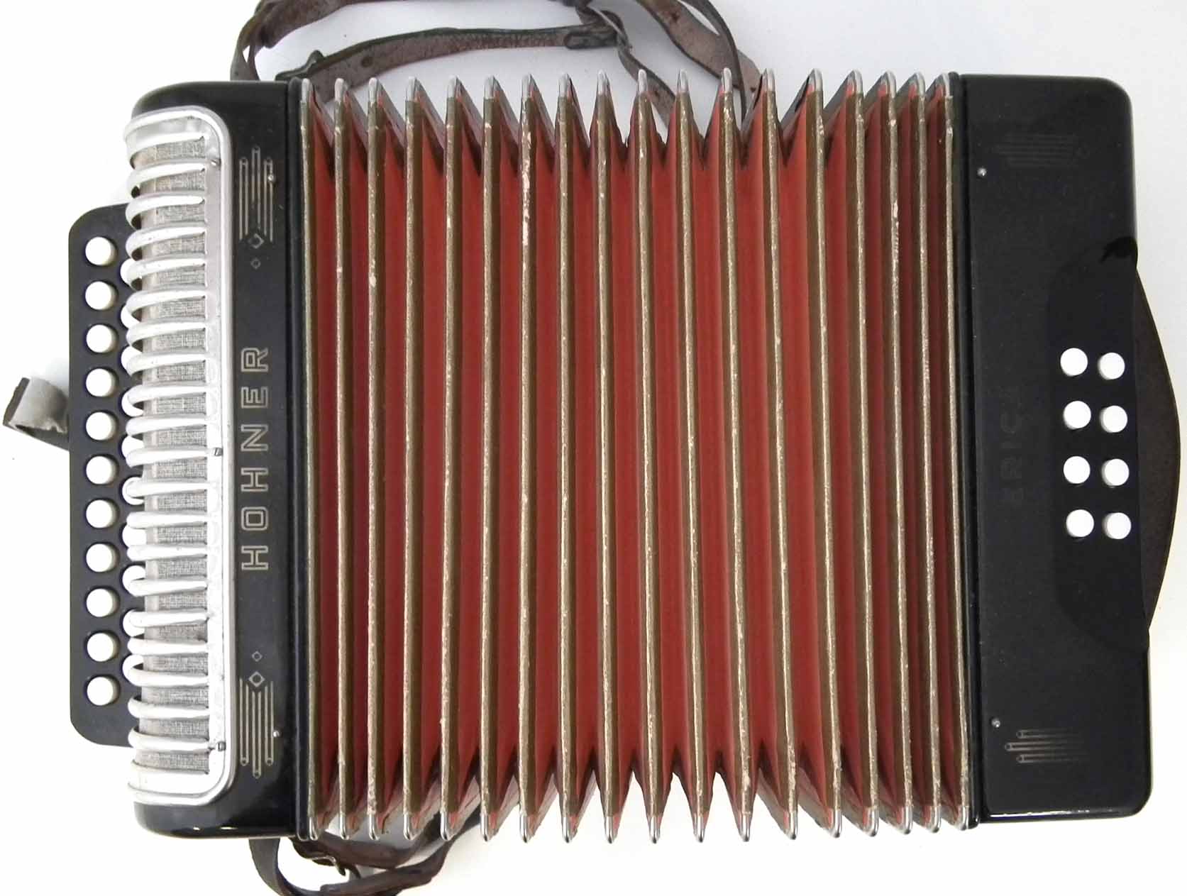 Hohner Erica accordion, with twenty-one button keys and eight chord ...