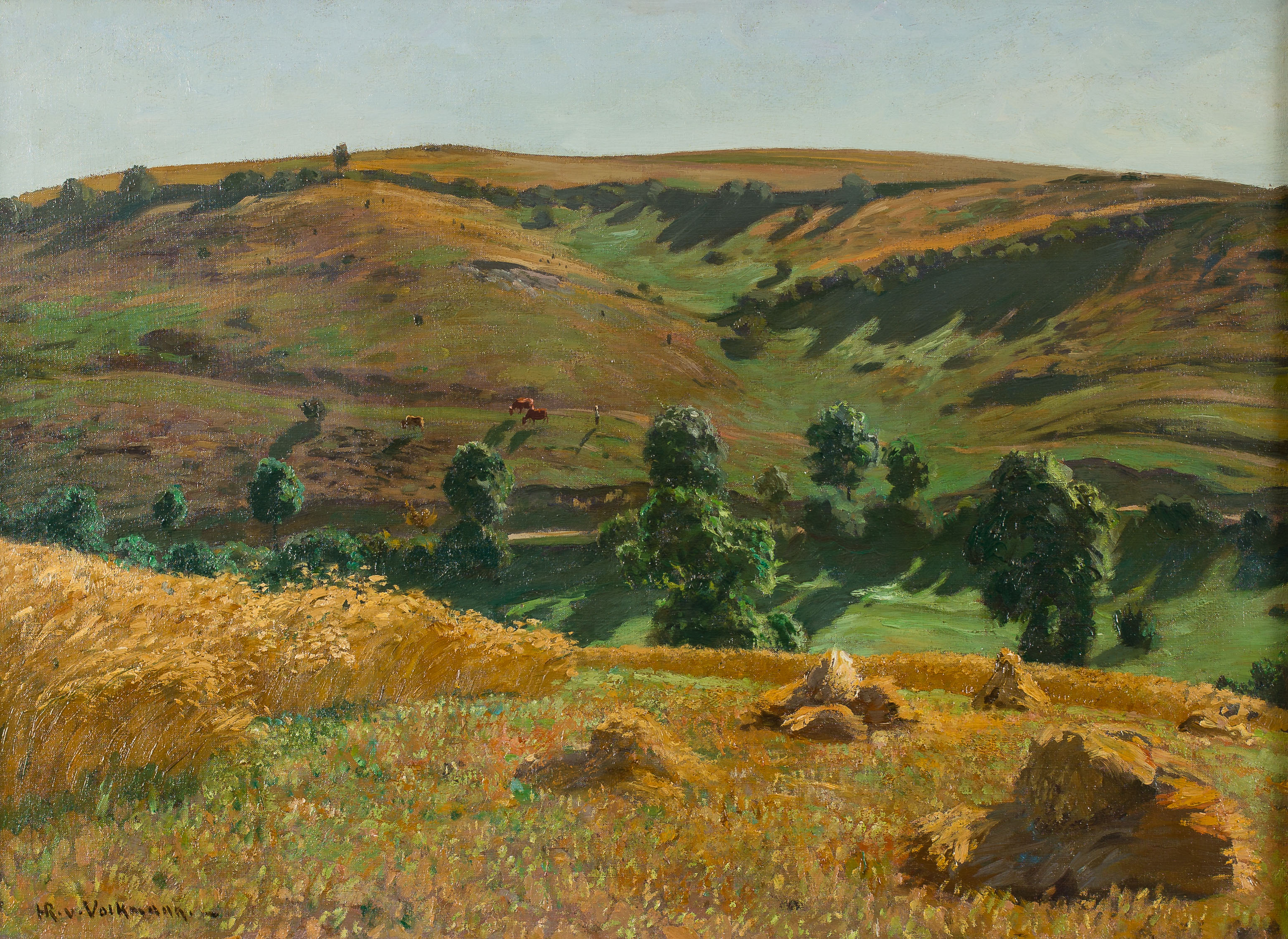 Hans Richard Von Volkmann (German 1860-1927)/Wheat Sheaves/signed/oil ...