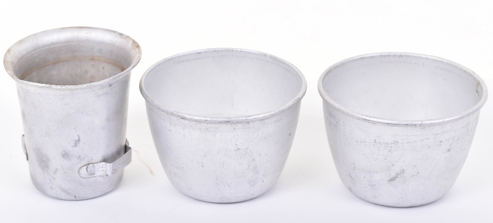 WW2 Luftwaffe Marked Aluminium Cups, two examples stamped with ...