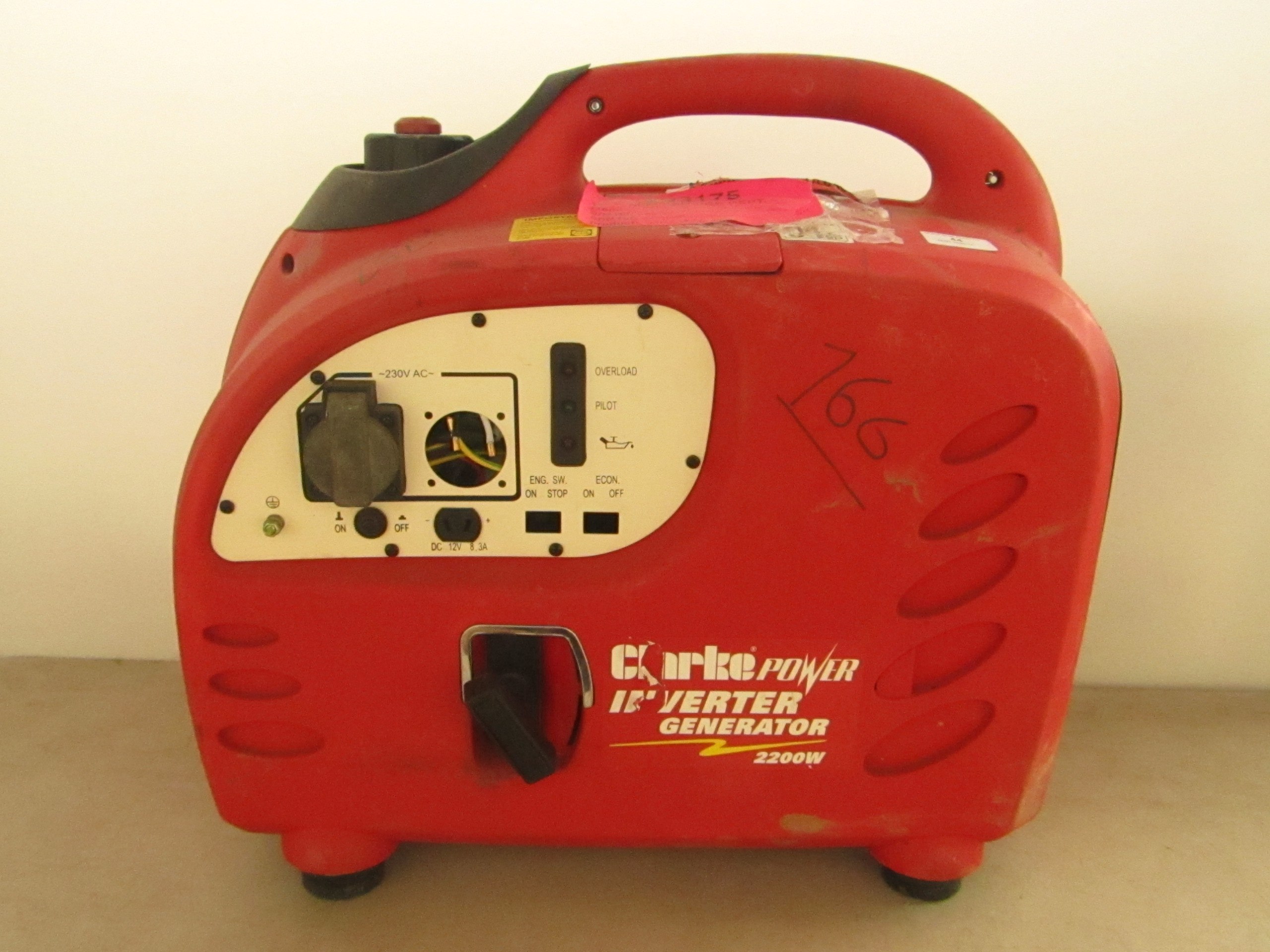 Clarke IG2200 2.2kW Inverter Generator, raw unchecked customer return ...