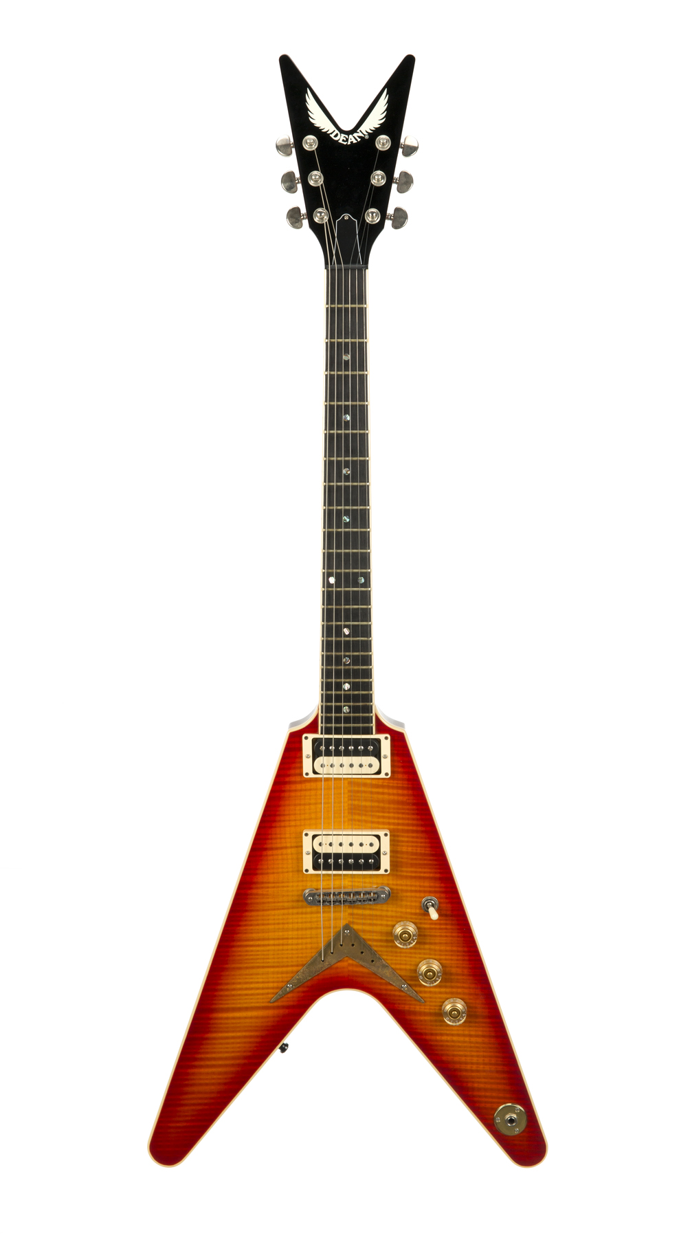 NANCY WILSON DEAN FLYING V GUITAR A Dean Flying V guitar in sunburst ...