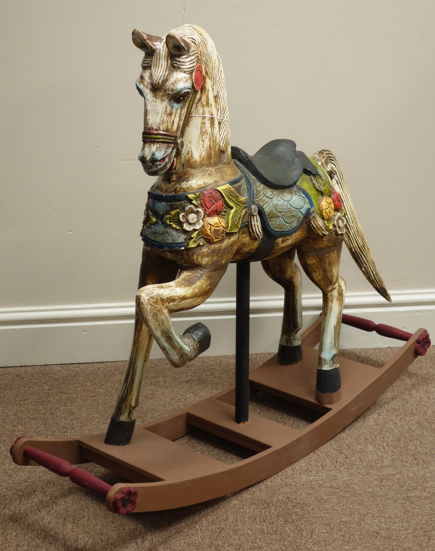 Carousel style rocking horse, L87cm