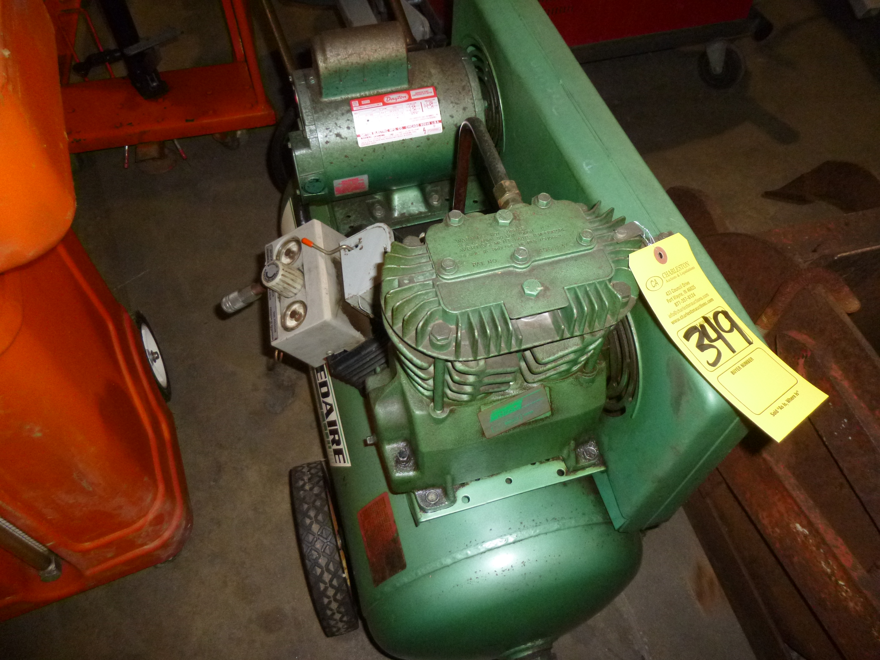 SpeedAire 2HP compressor model number 2z499B (located at 500 Baldwin St ...