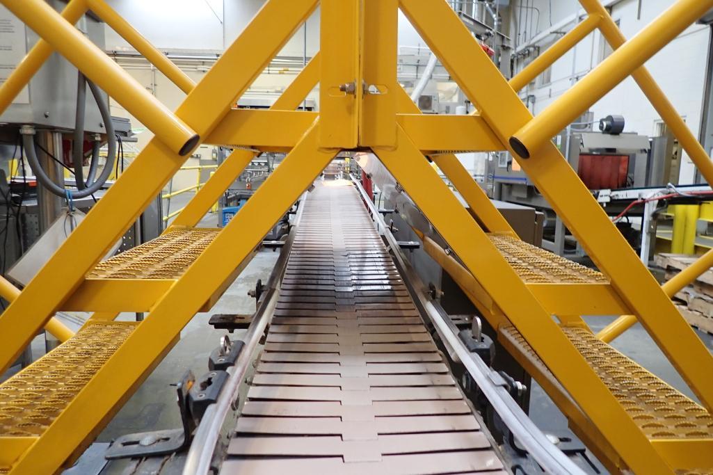 U-Design mild steel conveyor crossover, 16 in. clear at 42 in. tall, 5 ...