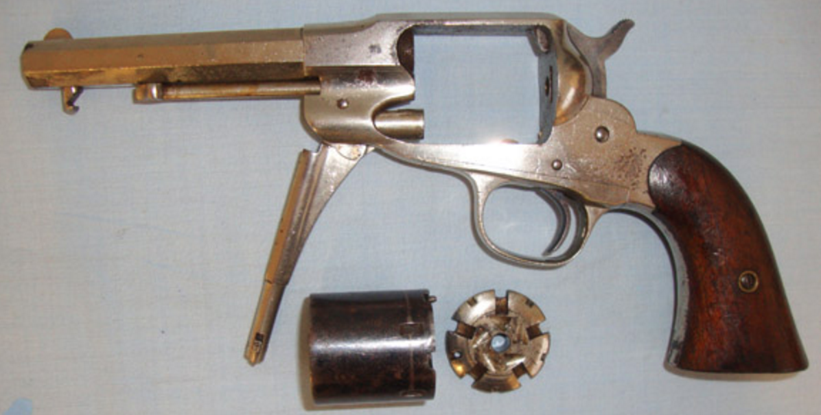 RARE, ORIGINAL, Nickel Plated Remington 1858 Army New Model 5 Shot, .36 ...