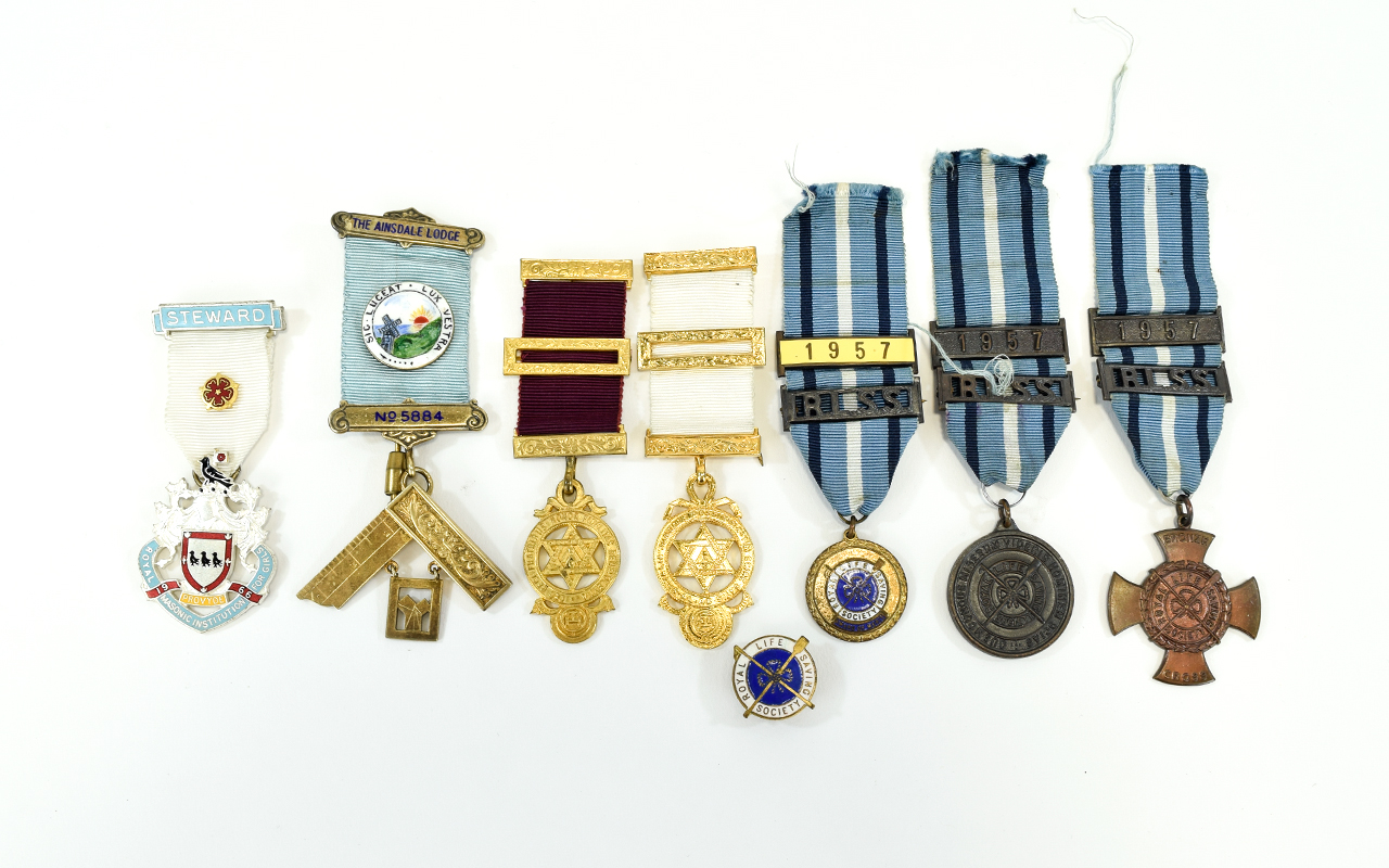 Collection Of Masonic And RLSS Medals (6) In total to include 3 masonic ...