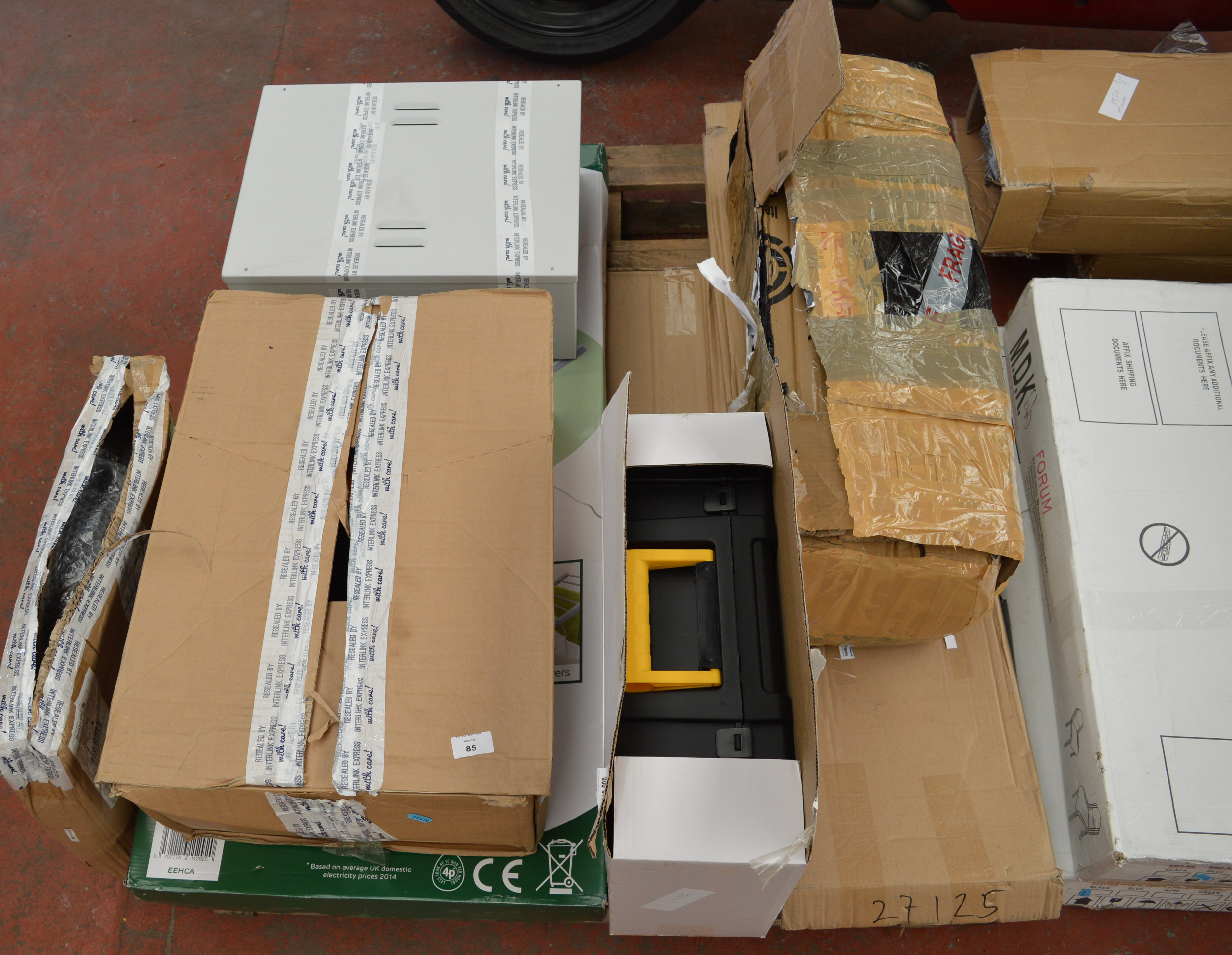 Mixed pallet of packaged items