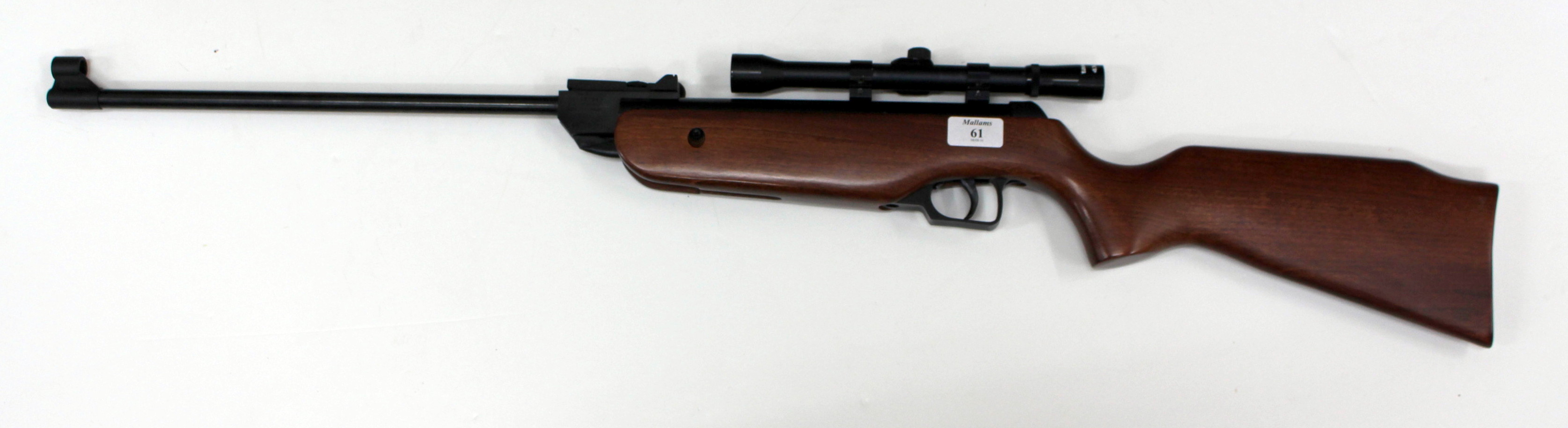 A WEBLEY SPORT 22 CALIBRE AIR RIFLE with a Tasco 4x20 scope
