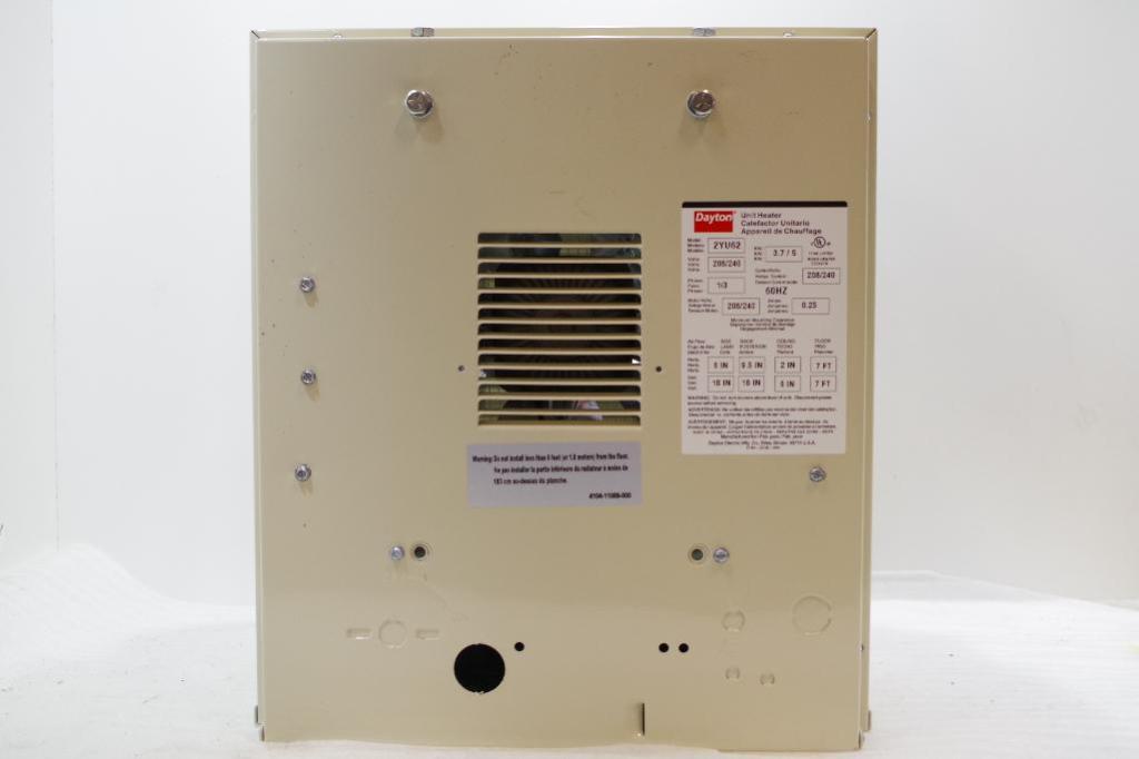 DAYTON 208/240V Electric Unit Heater, 1/3 PH, M/N 2YU62