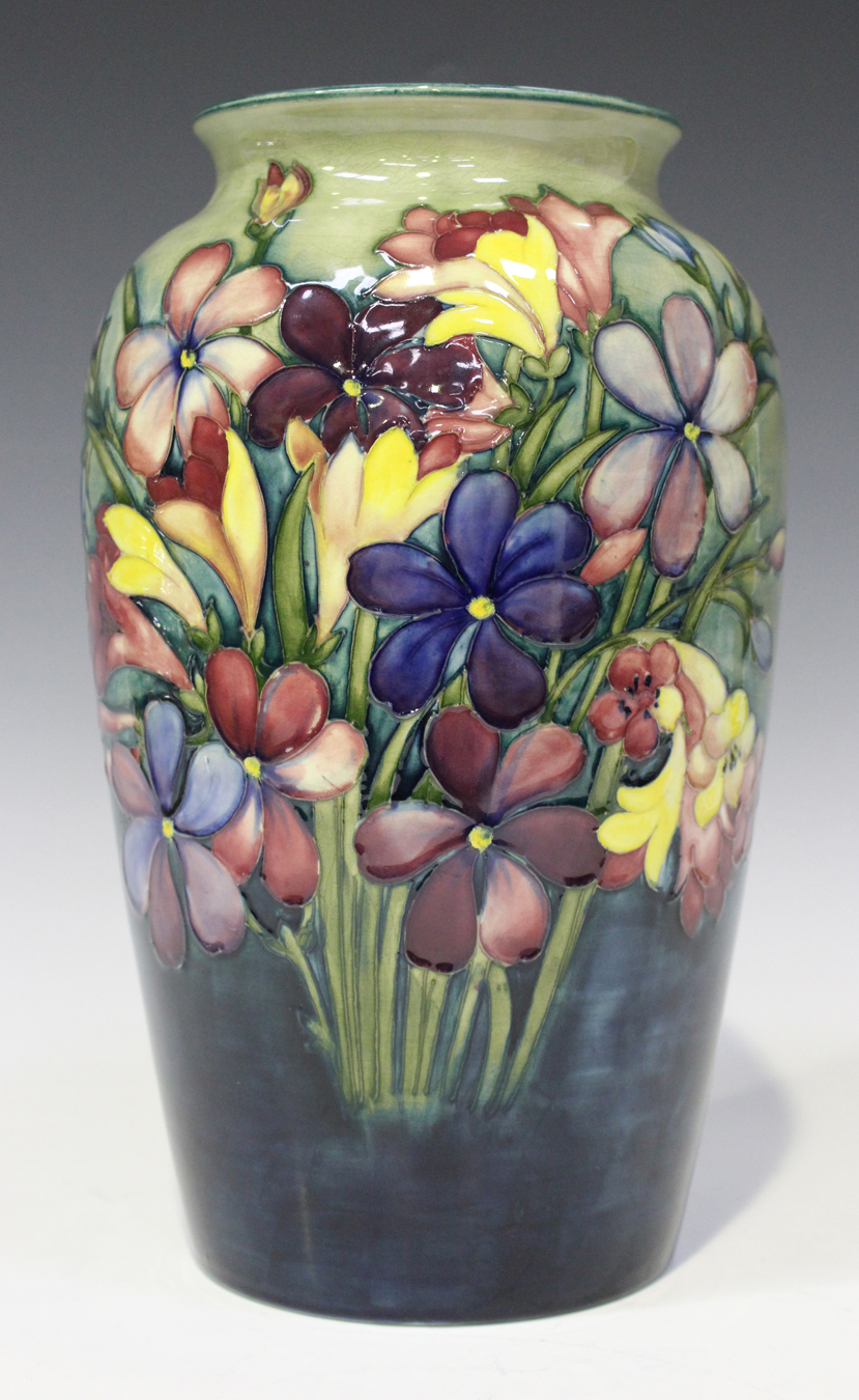 A Moorcroft pottery Spring Flowers and Orchids pattern large vase ...