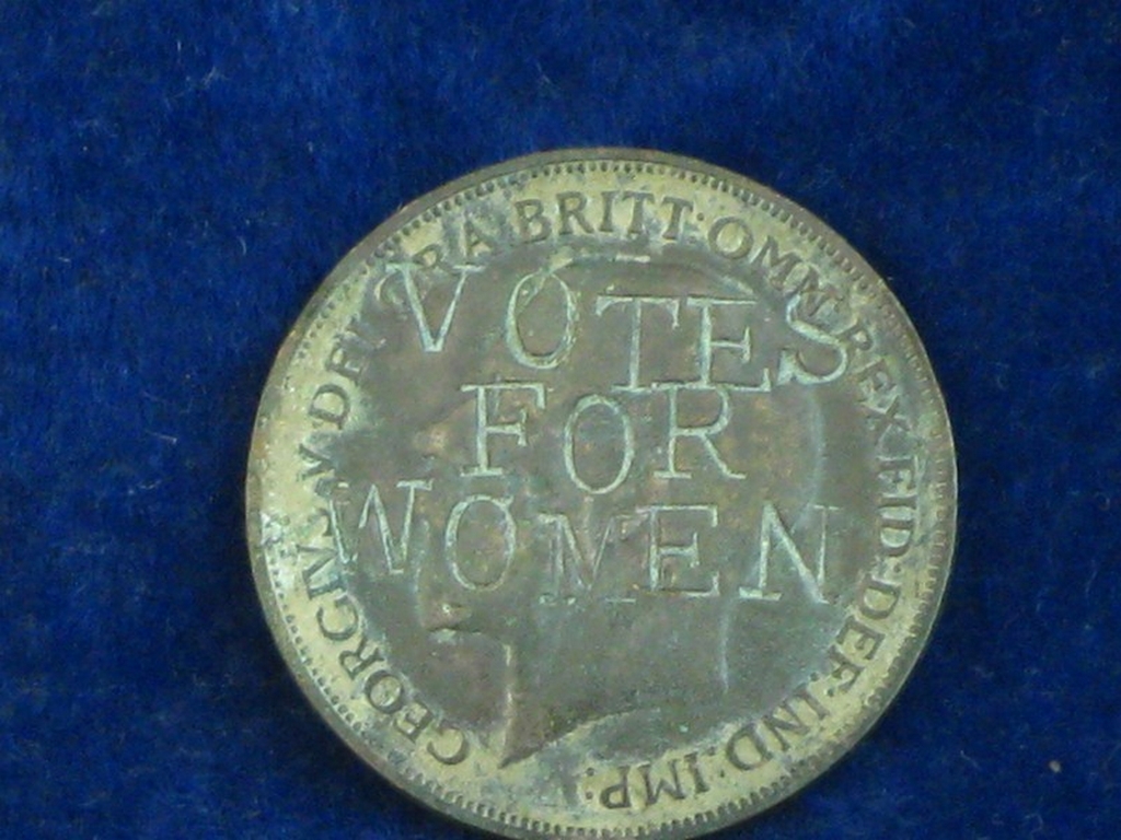 SUFFRAGETTE DEFACED COIN . A scarce detector find 1d coin defaced with ...