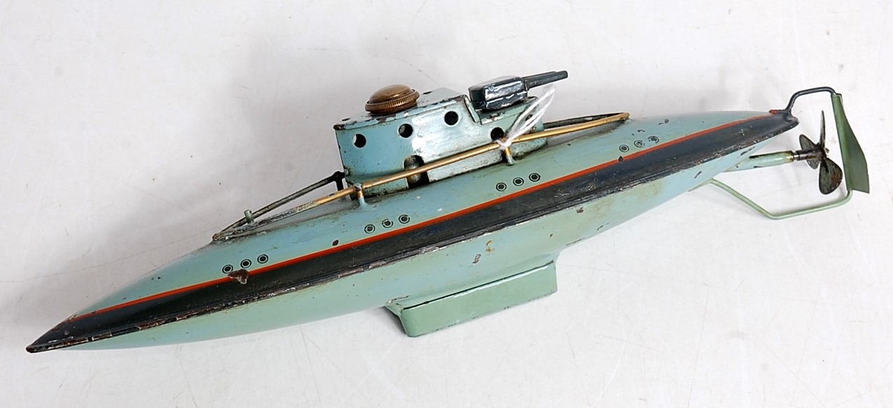 A Gebruder Bing submarine circa 1921, finished in the style of a WWI ...