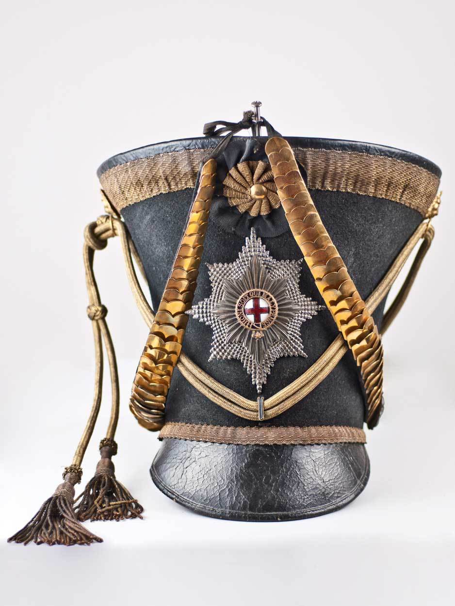 Cold Stream Guard's Officer's "Regency" Shako. Ca. 1821. Black felt ...