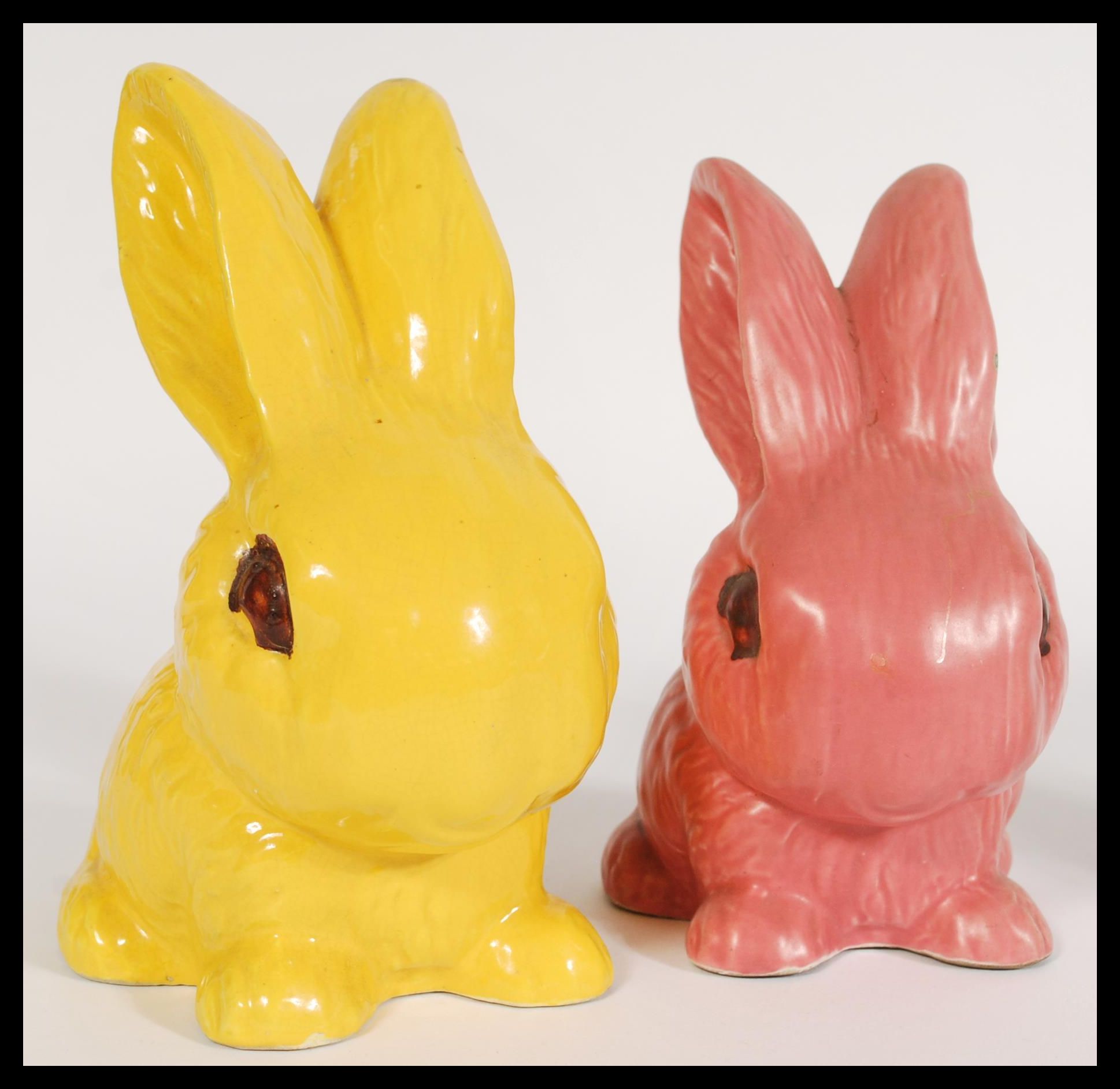 A collection of vintage 20th century SylvaC rabbit figurines to include ...
