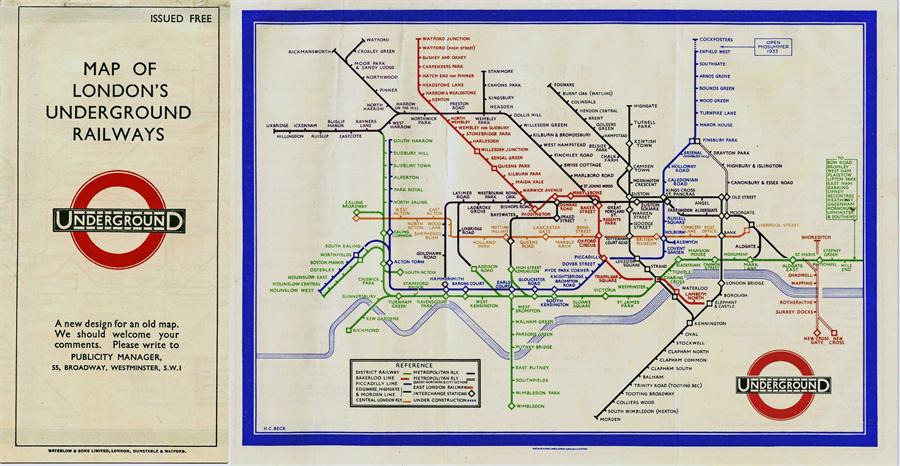 1933 first-edition of the Harry Beck London Underground POCKET ...