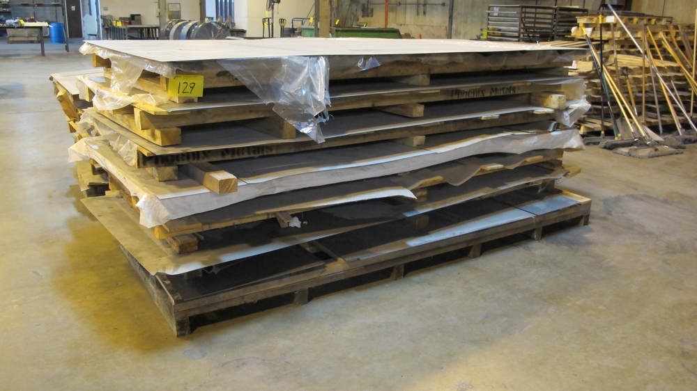 6 PALLETS W/ASSORTED SHEET METAL, STEEL, STAINLESS STEEL, UP TO 4' W X ...