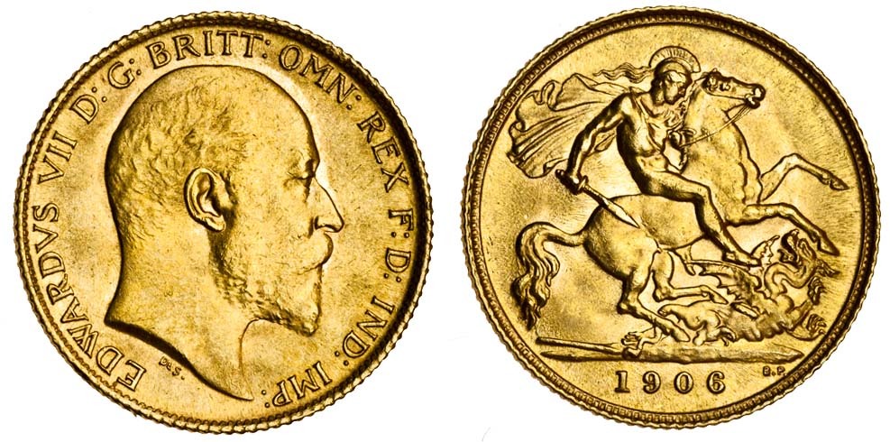 (g) Edward VII (1901-10), Half-Sovereign, 1906, edwardvs vii dei gra ...