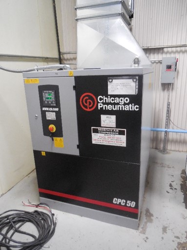 Chicago Pneumatic CPC-50 50 HP rotary screw air compressor, 125 psi, 60 ...