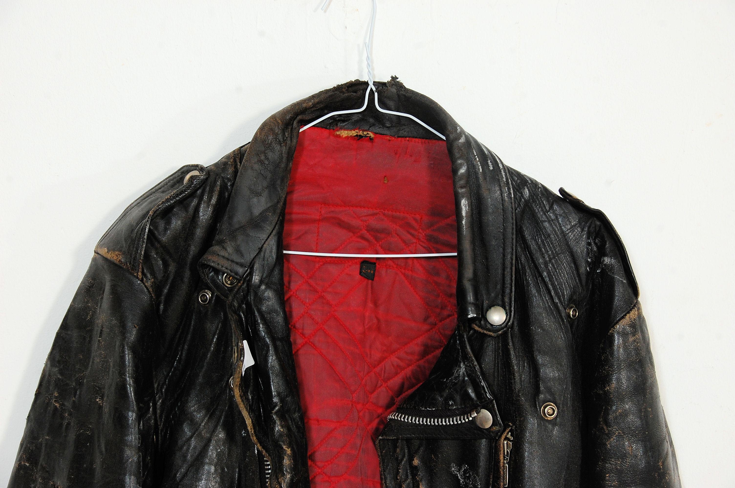 A vintage retro 1980's gentleman's leather biker jacket, having a ...