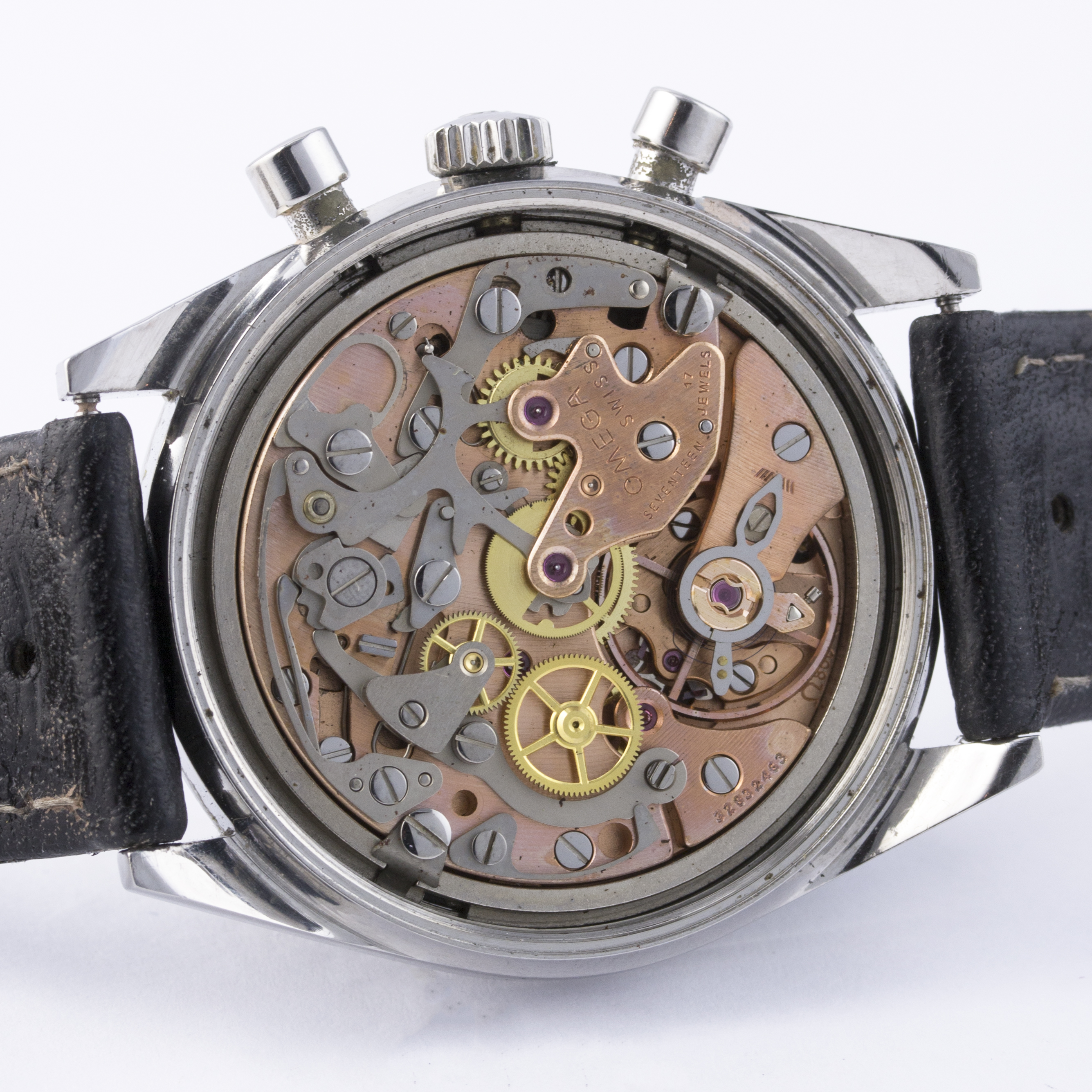 A RARE GENTLEMAN`S STAINLESS STEEL OMEGA DE VILLE CHRONOGRAPH WRIST ...
