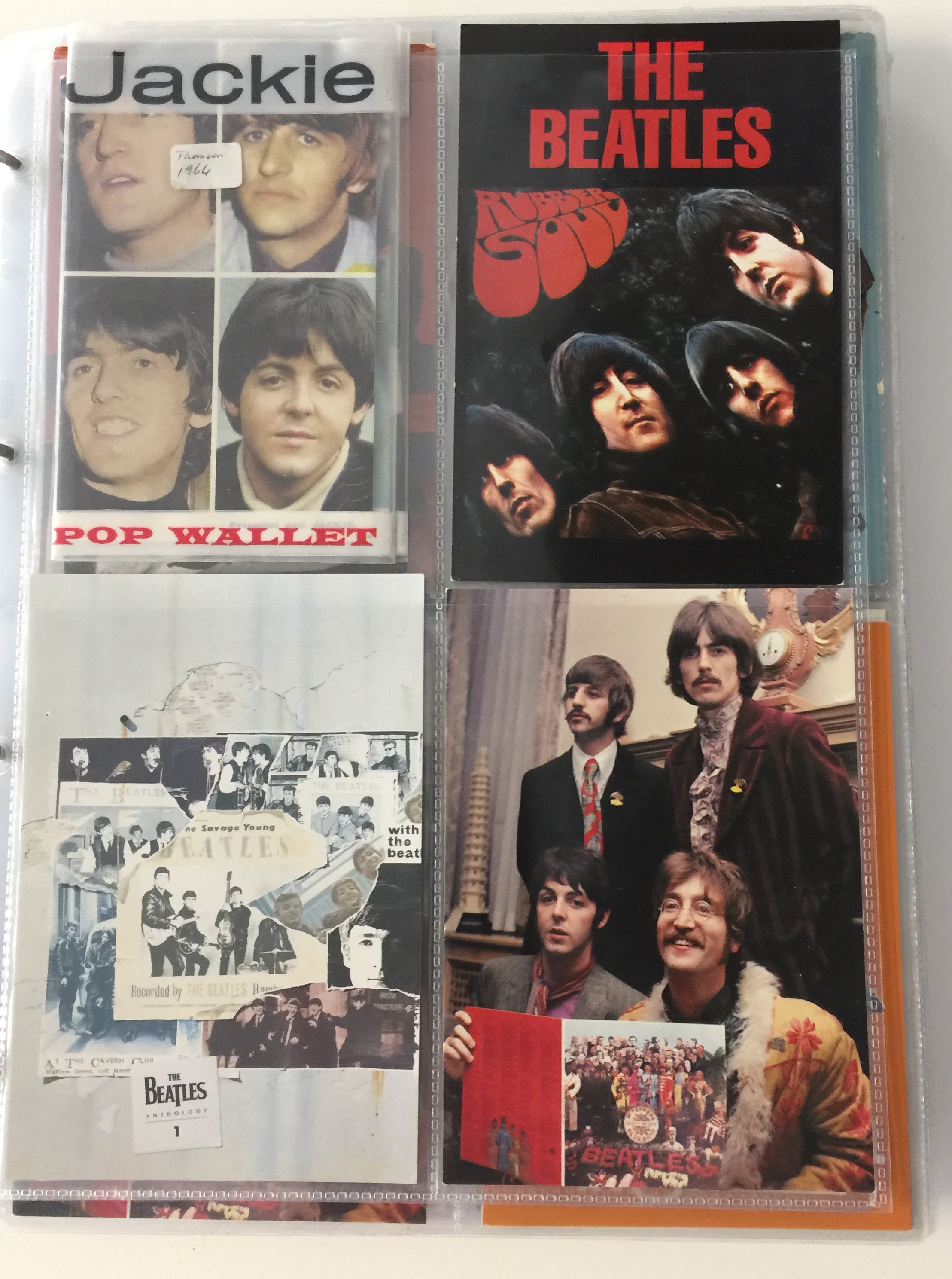 BEATLES POSTCARDS - folder containing over 100 postcards relating to ...