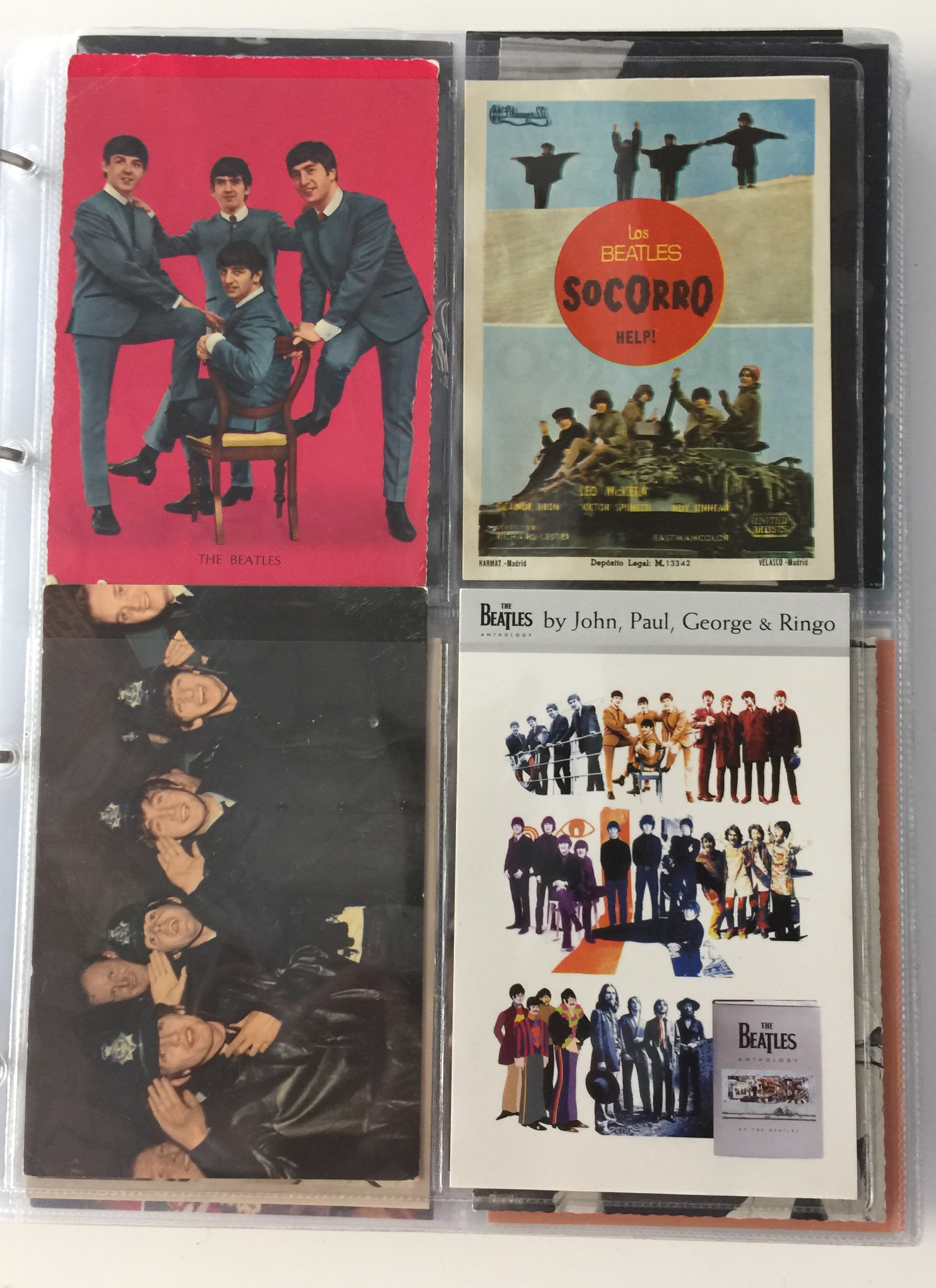 BEATLES POSTCARDS - folder containing over 100 postcards relating to ...
