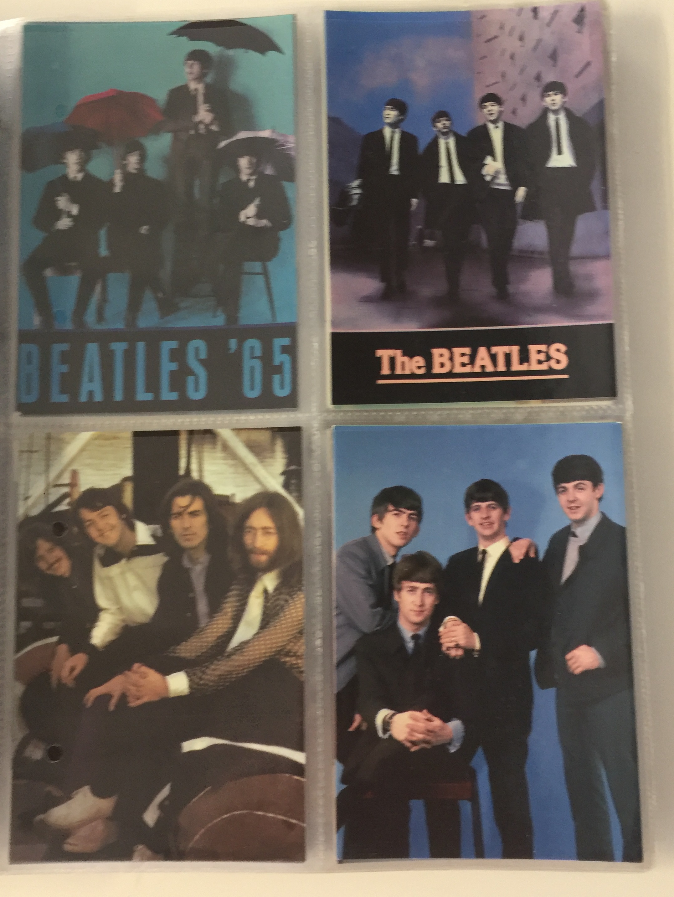 BEATLES POSTCARDS - folder containing over 100 postcards relating to ...