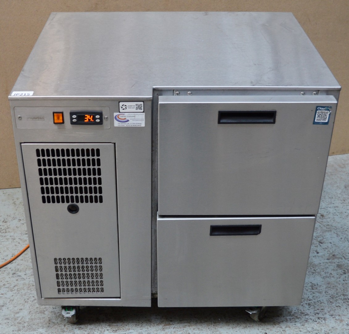 1 x Franke Stainless Steel Two Drawer Under Counter Refrigerator ...