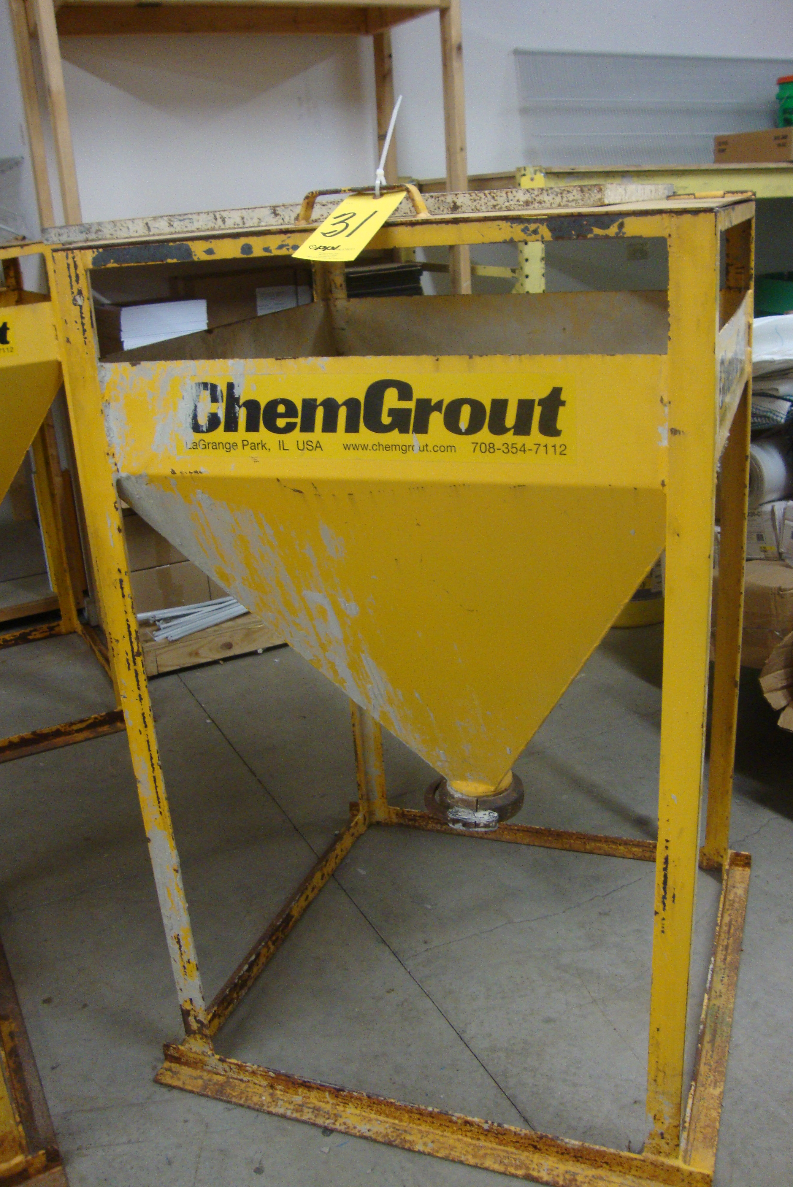 Chem Grout 33 in. x 33 in. Grout Hopper. Located in Batavia, IL