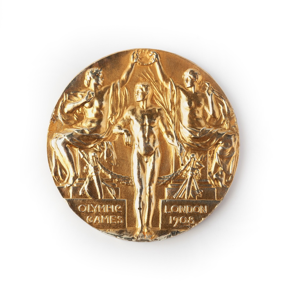 AN OLYMPIC GOLD MEDAL, LONDON 1908, the obverse inscribed 'Olympic ...