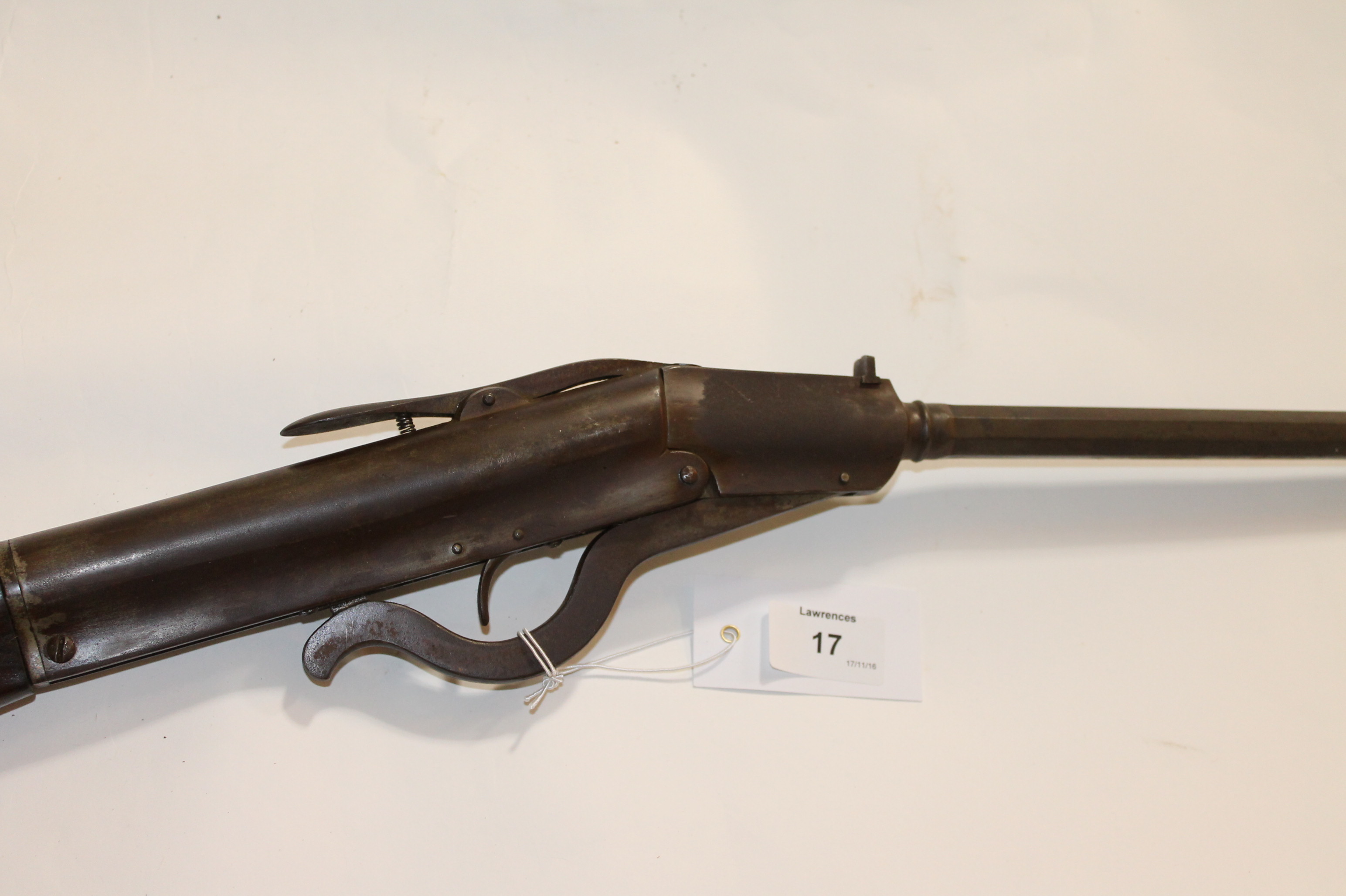 AN EARLY GERMAN AIR RIFLE. A D R G M marked Made in Germany break-top ...