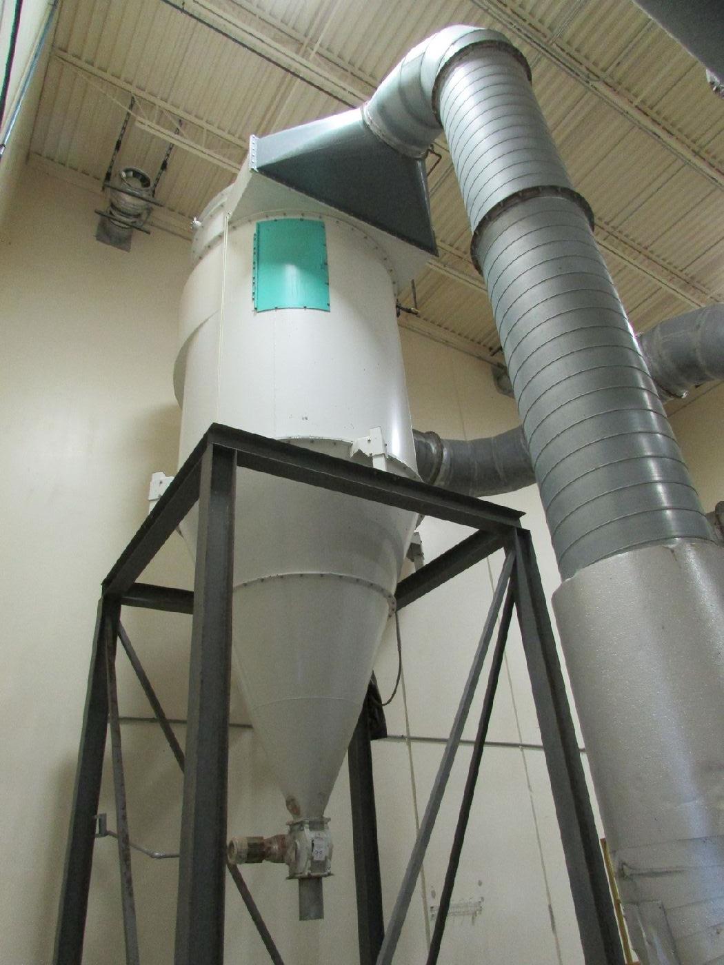 Hopper Cyclone, with Rotary Valve,, Carbon Steel Frame Legs, 60 hp ...